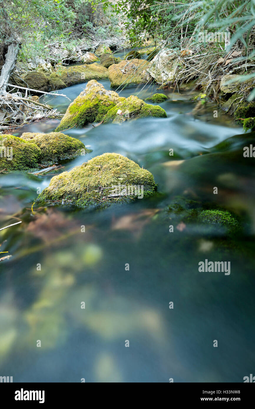 Wood River in summer, passing by the munipal term of Paterna del Madera ...