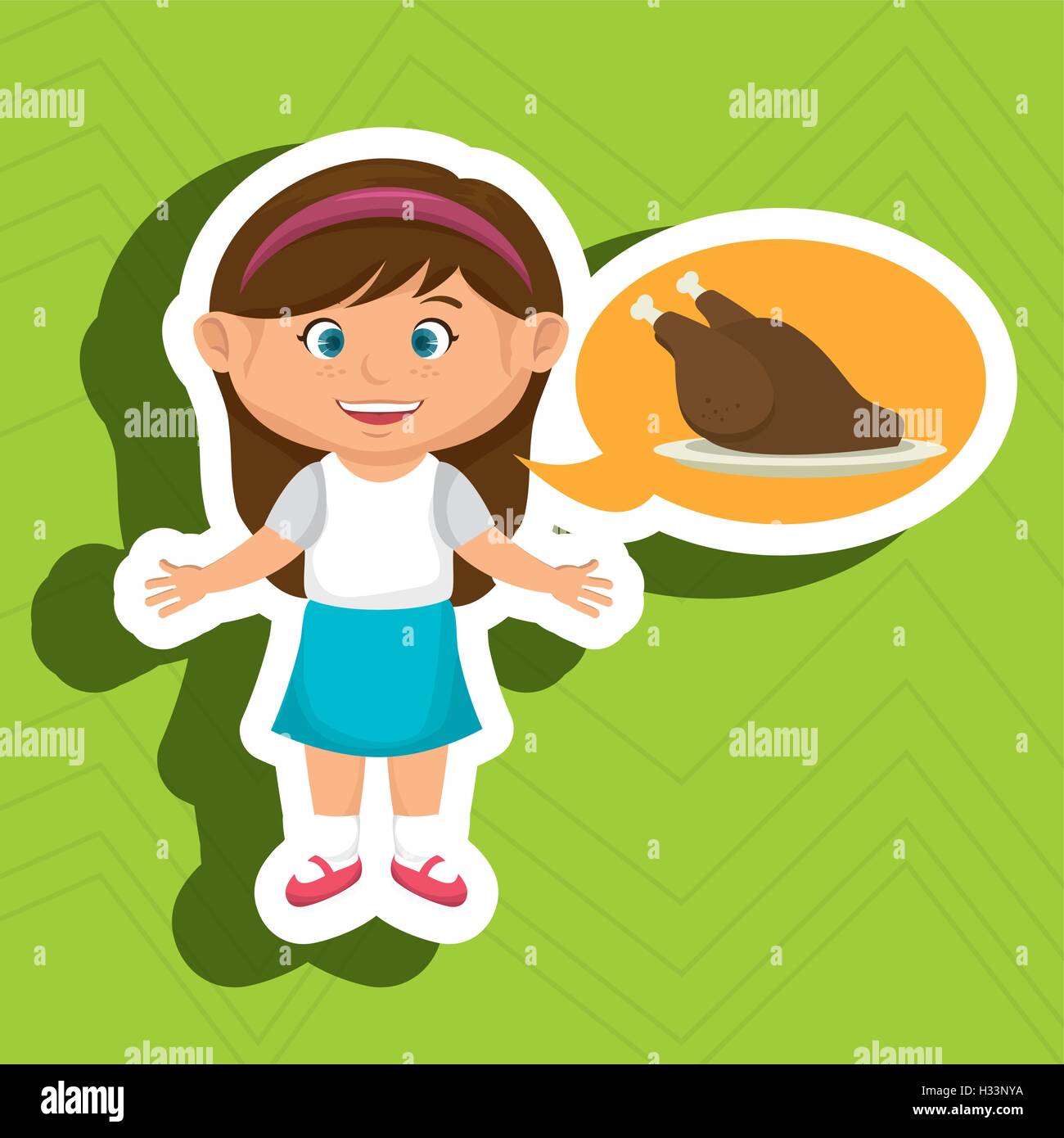 girl cartoon chicken food Stock Vector Image & Art - Alamy