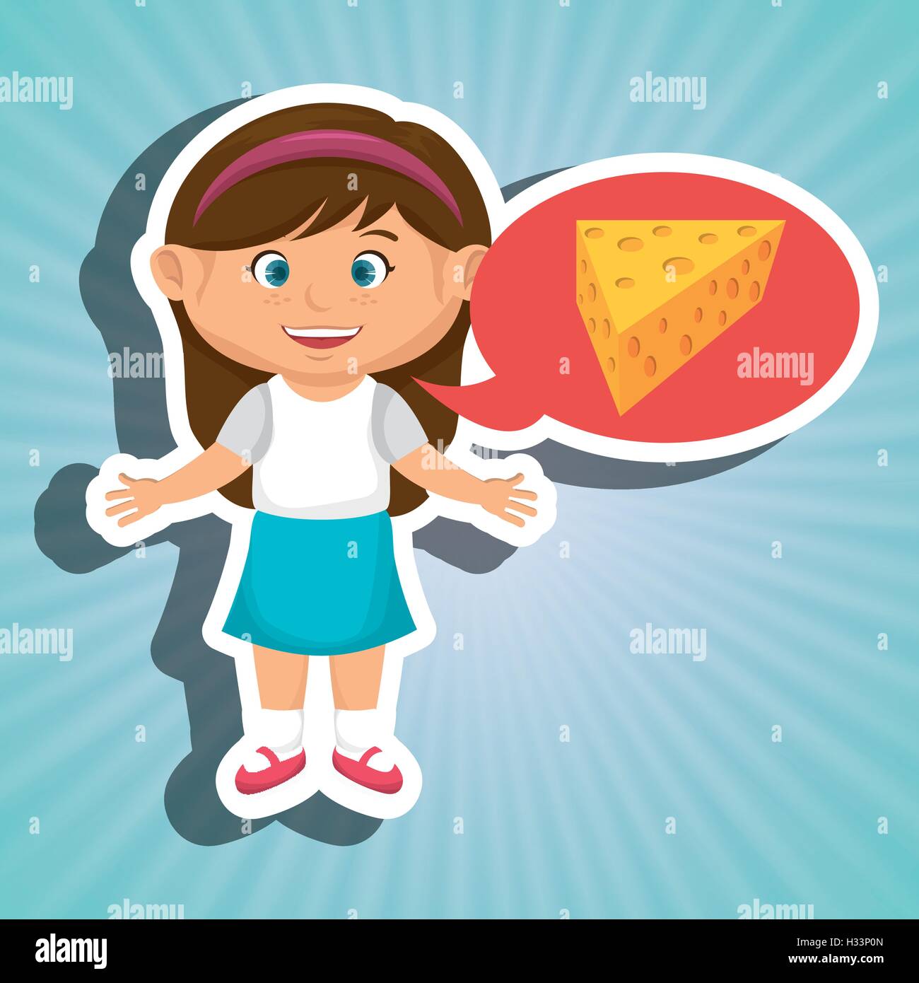 Girl cartoon cheese sliced food hi-res stock photography and images - Alamy