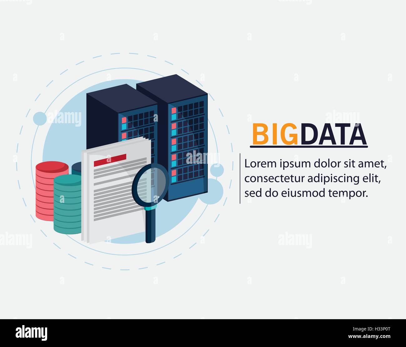 Document lupe big data center Stock Vector Images - Alamy