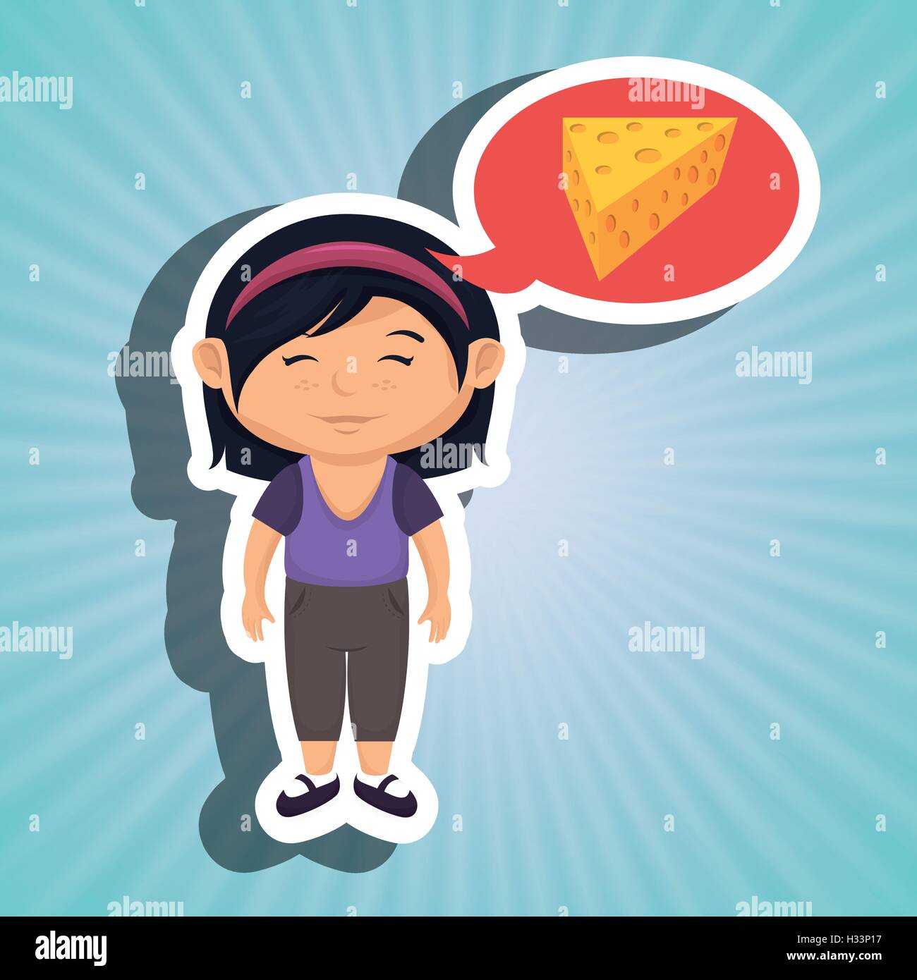 girl cartoon cheese sliced food Stock Vector Image & Art - Alamy