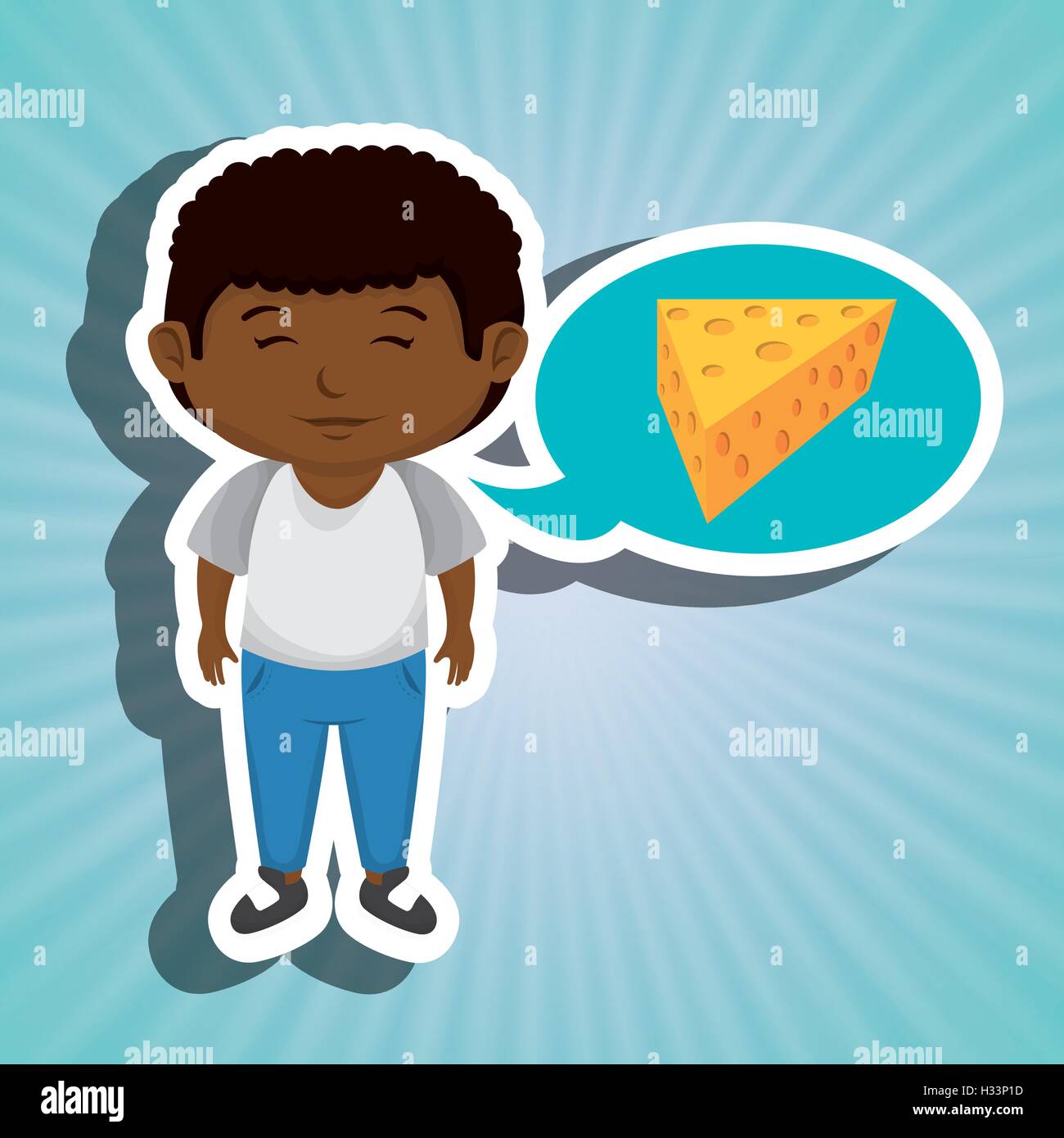 boy cartoon cheese sliced food Stock Vector Image & Art - Alamy