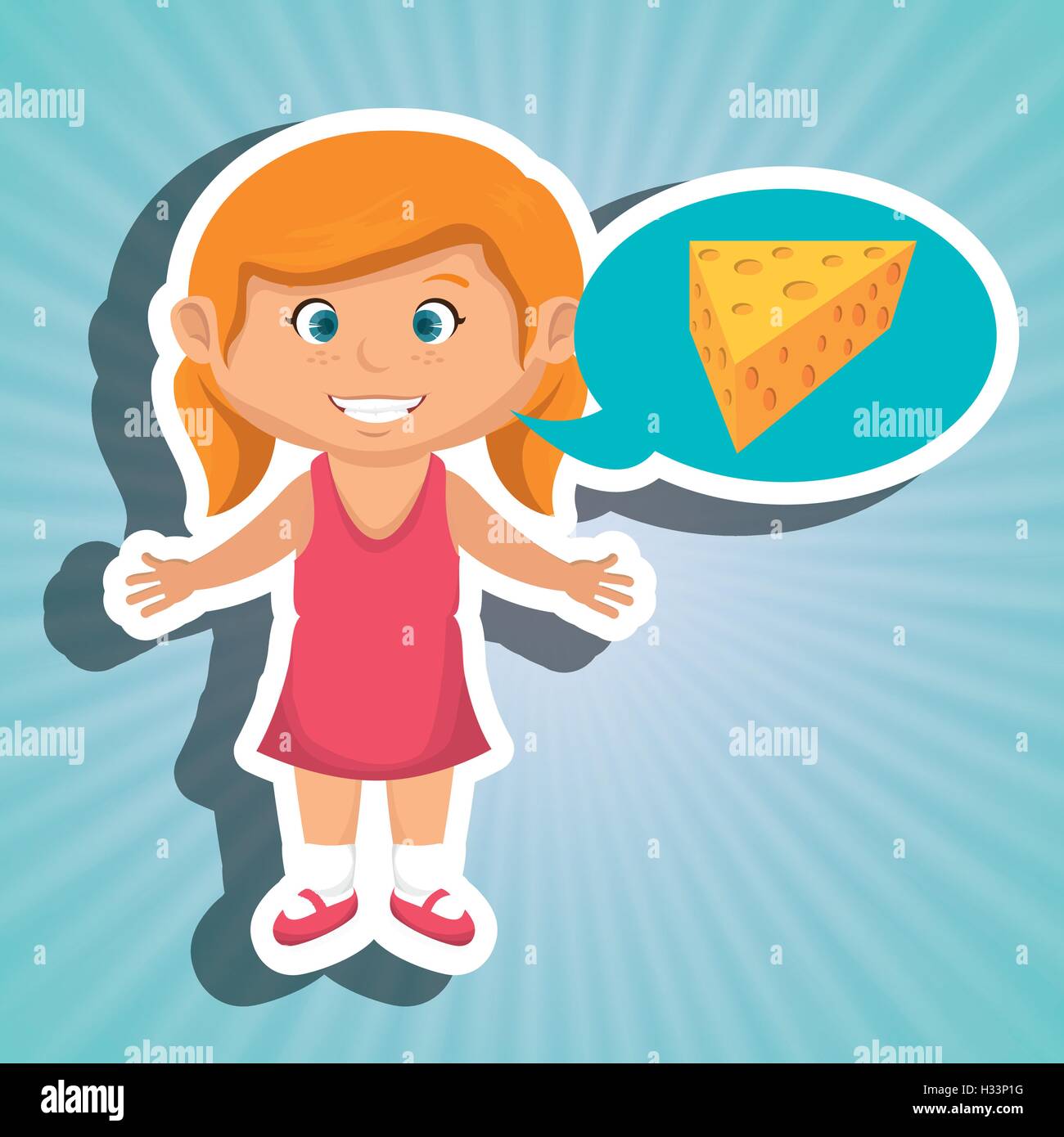 girl cartoon cheese sliced food Stock Vector Image & Art - Alamy