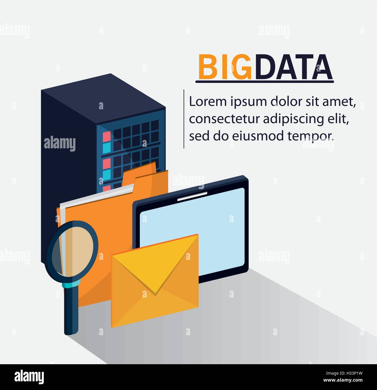 Big data center base and web hosting icon set Stock Vector Image & Art ...