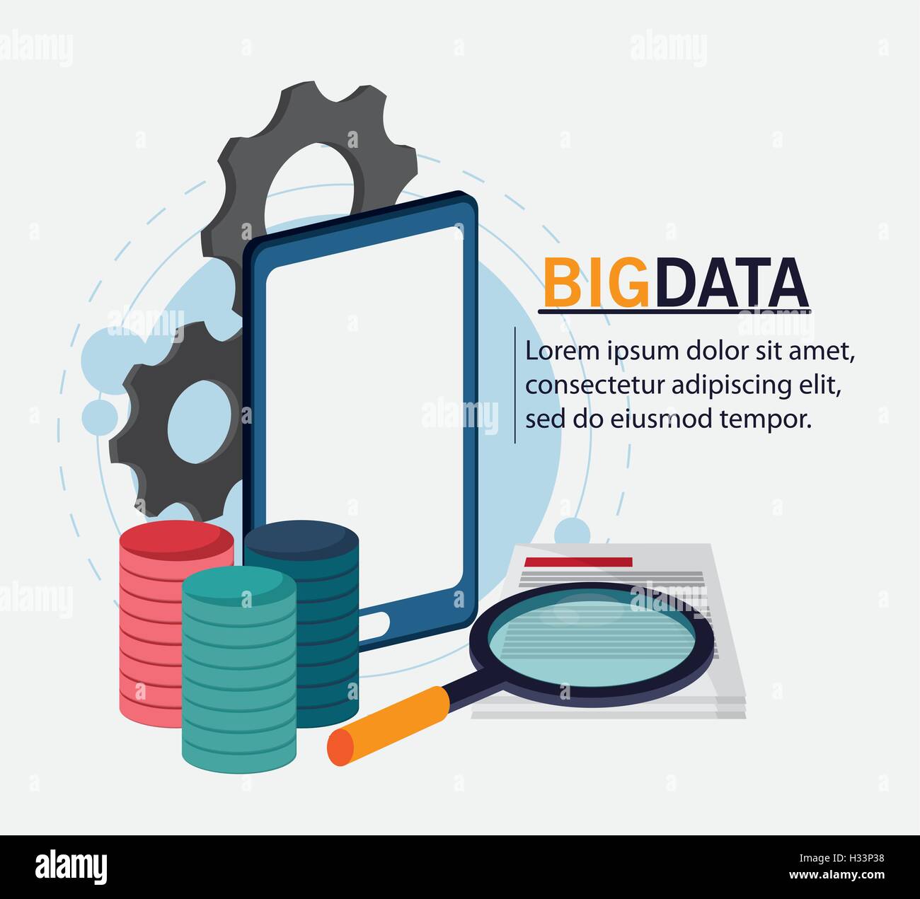 Document lupe big data center hi-res stock photography and images - Alamy