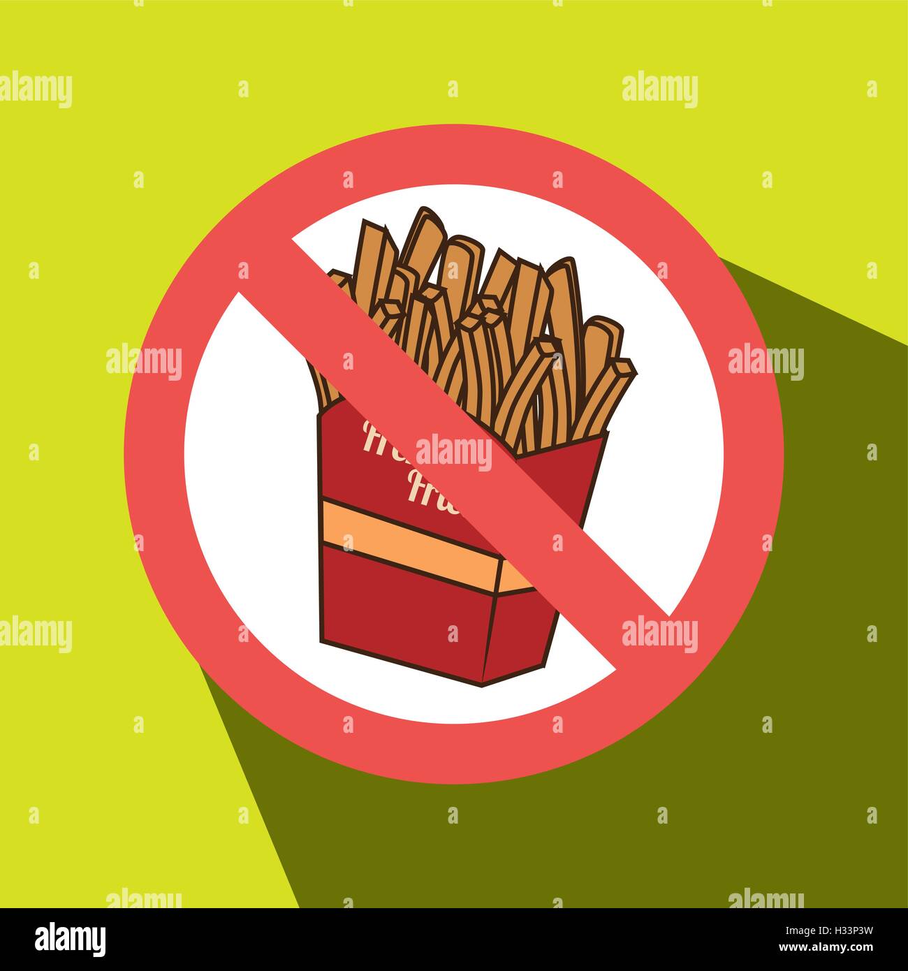 fries fast food unhealth prohibited Stock Vector Image & Art - Alamy