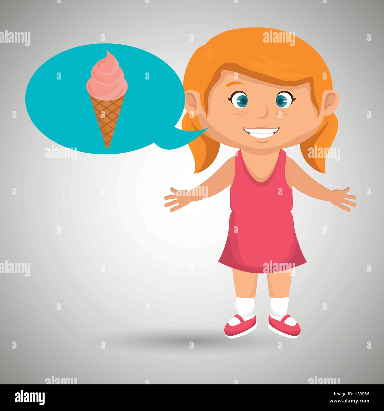 girl cartoon ice cream Stock Vector Image & Art - Alamy