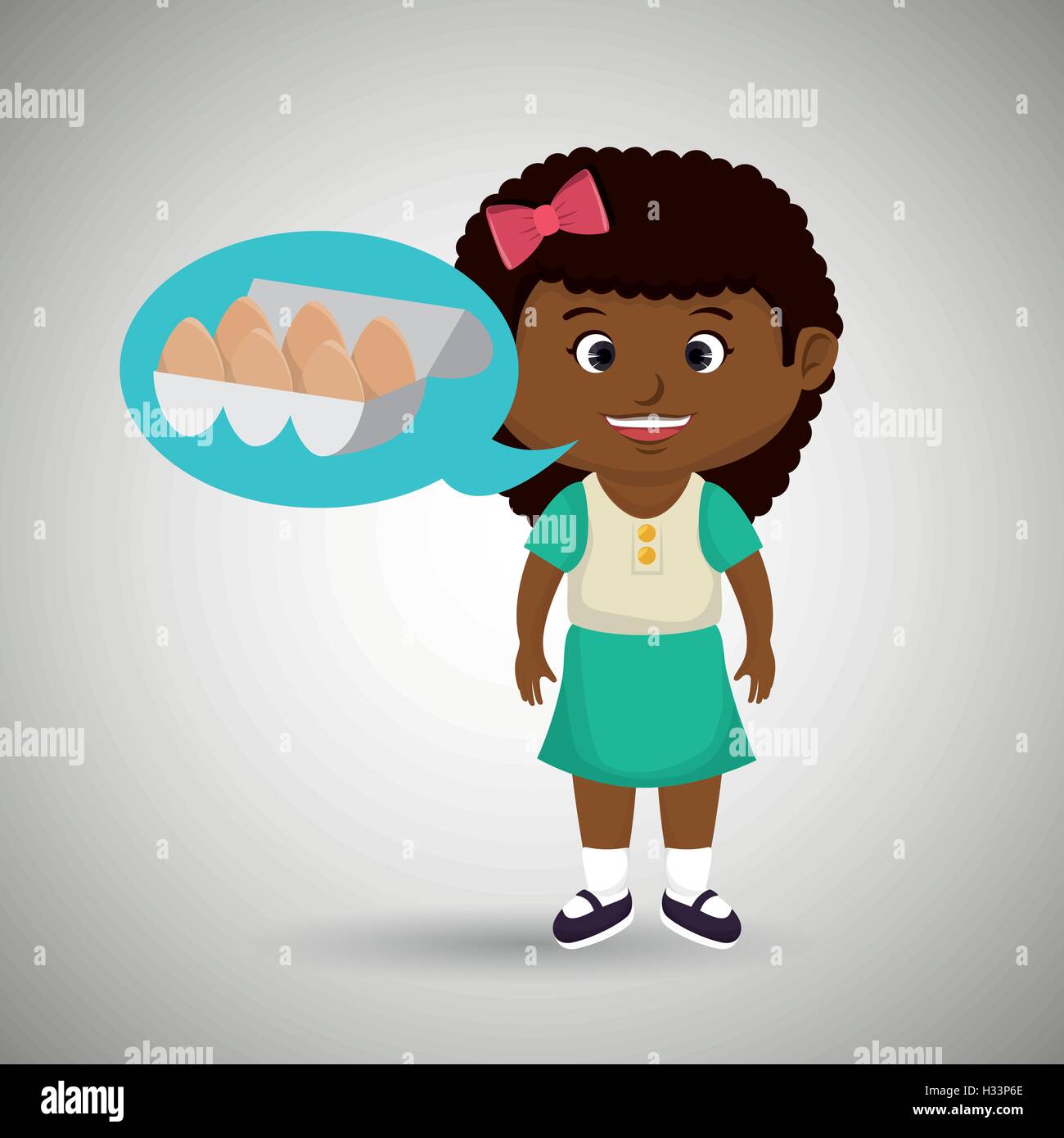 girl cartoon eggs health food Stock Vector Image & Art - Alamy