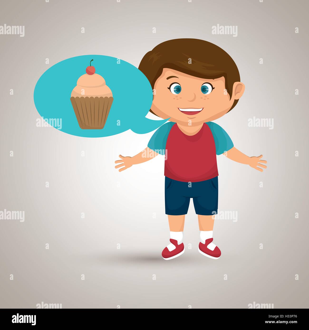 boy cartoon cup cake Stock Vector Image & Art - Alamy