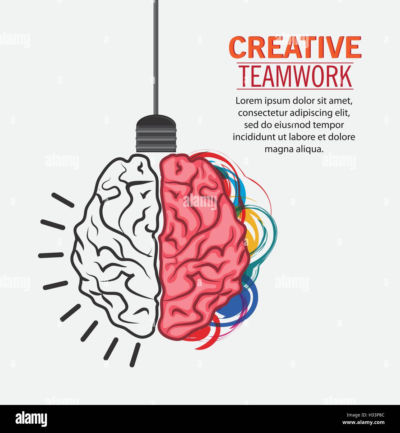 Brain of Creative teamwork concept Stock Vector Image & Art - Alamy