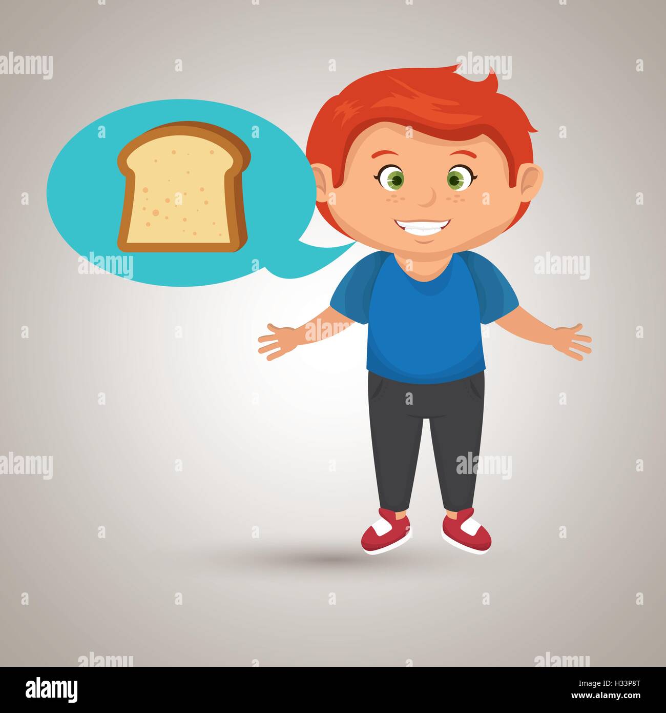 boy cartoon bread slice Stock Vector Image & Art - Alamy