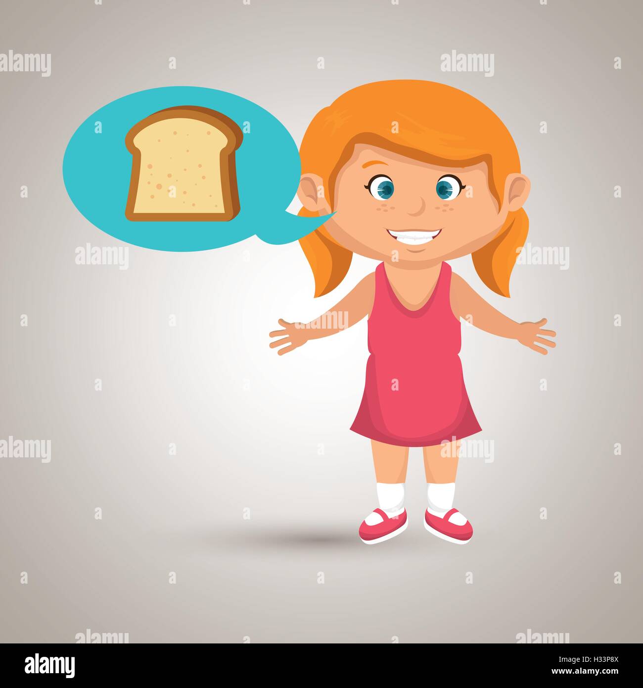 girl cartoon bread slice Stock Vector Image & Art - Alamy