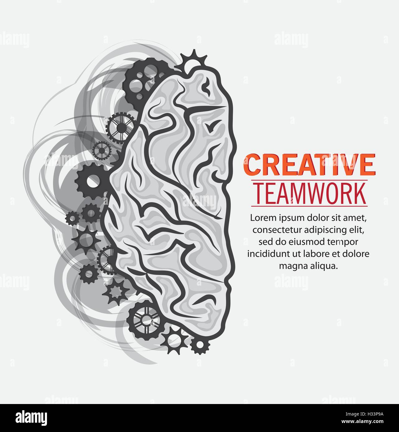 Brain of Creative teamwork concept Stock Vector Image & Art - Alamy