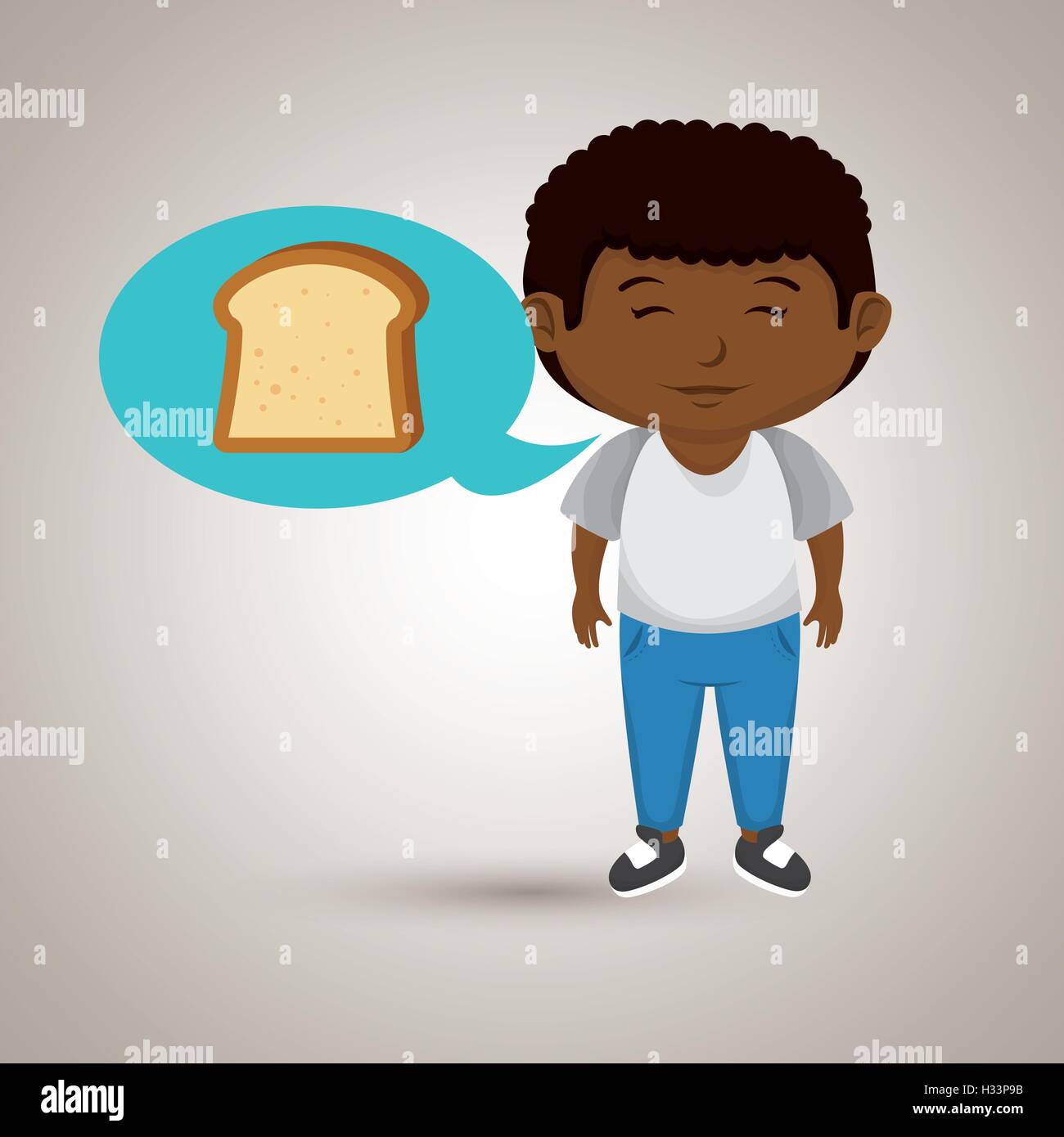 boy cartoon bread slice Stock Vector Image & Art - Alamy