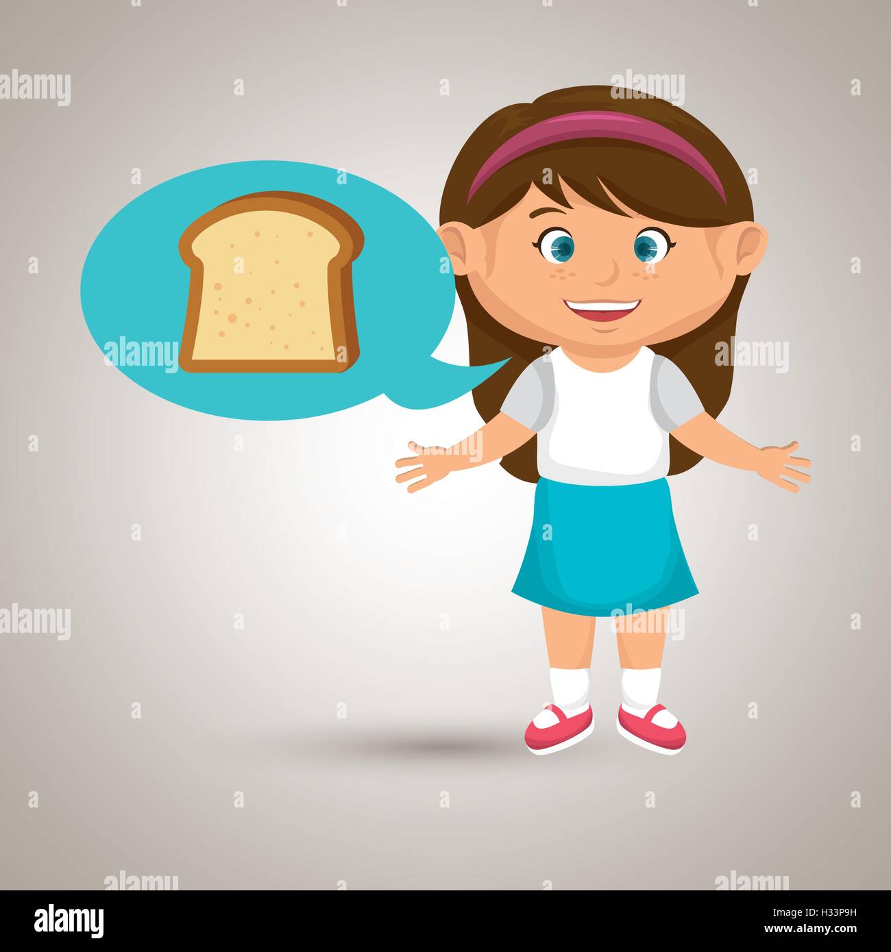 girl cartoon bread slice Stock Vector Image & Art - Alamy
