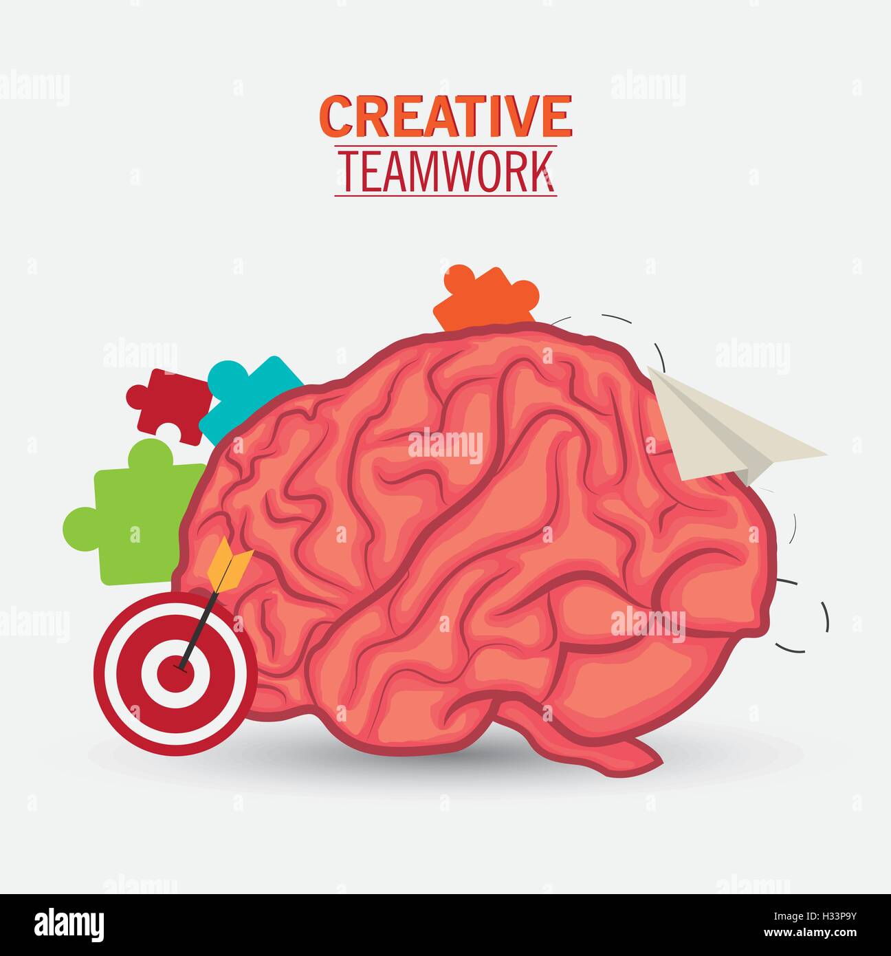 Brain of Creative teamwork concept Stock Vector Image & Art - Alamy