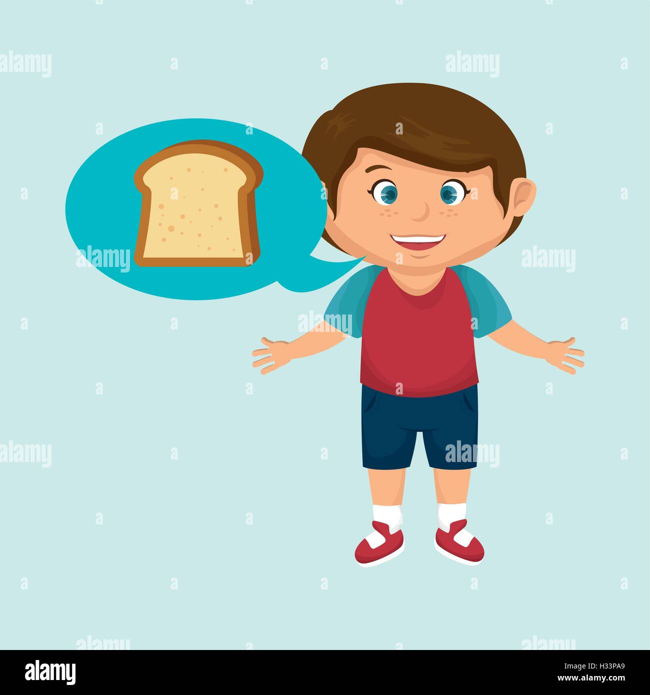 boy cartoon bread slice Stock Vector Image & Art - Alamy