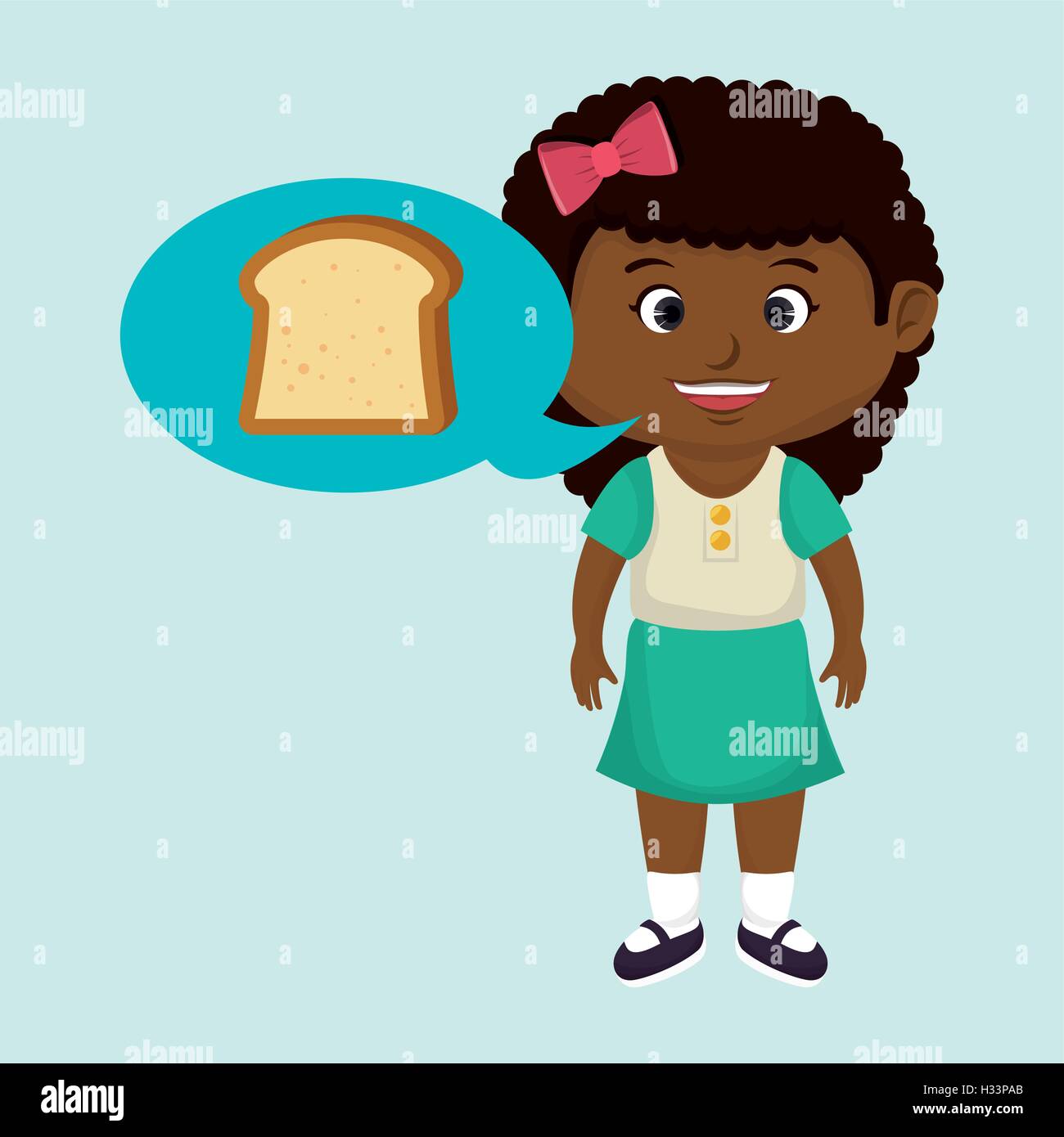 girl cartoon bread slice Stock Vector Image & Art - Alamy