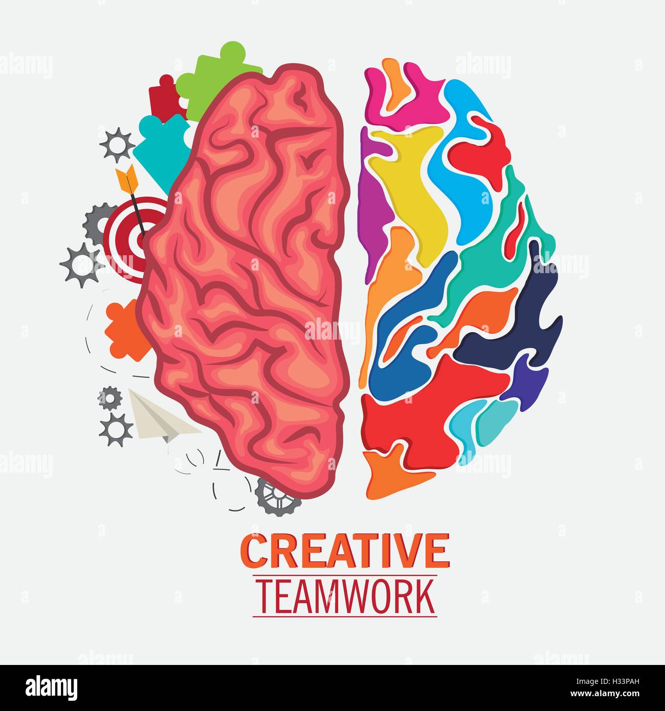 Brain of Creative teamwork concept Stock Vector Image & Art - Alamy