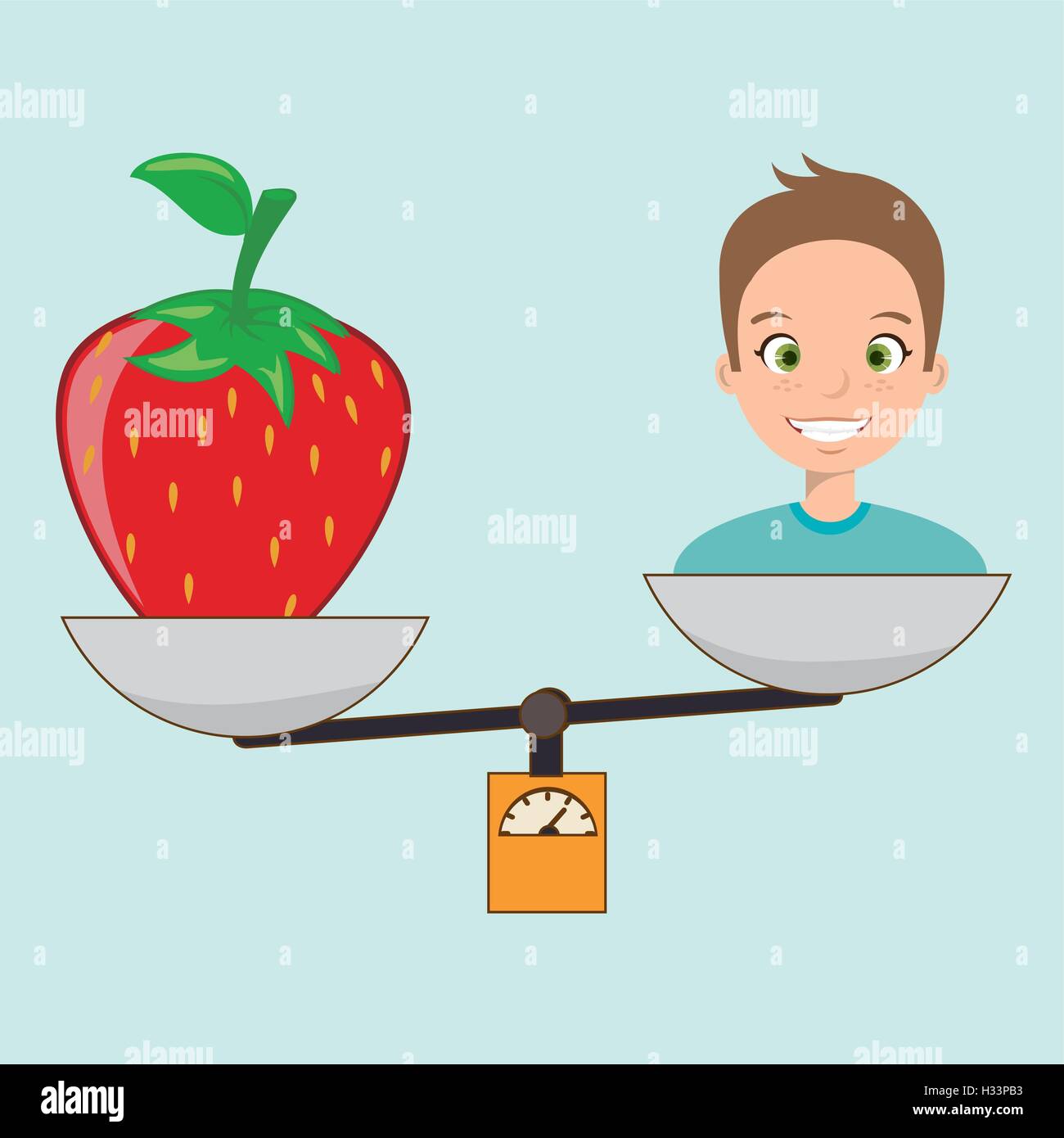 woman cartoon fruit strawberry food balance Stock Vector Image & Art ...