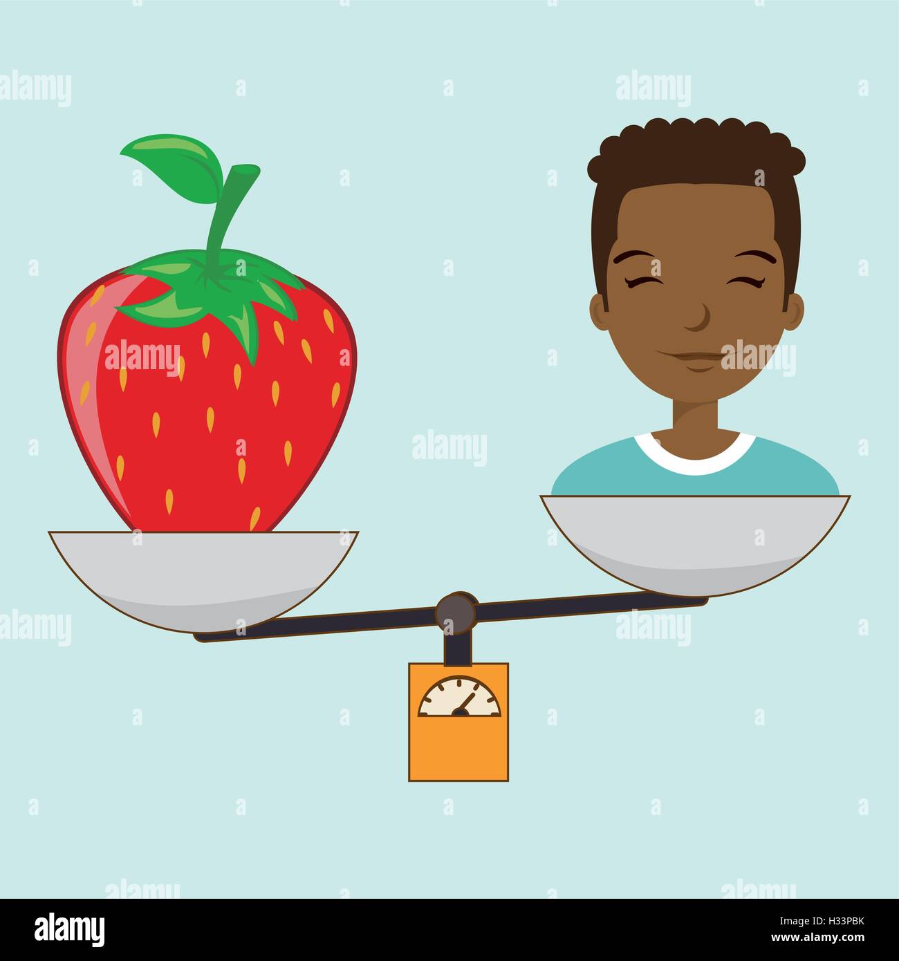 woman cartoon fruit strawberry food balance Stock Vector Image & Art ...