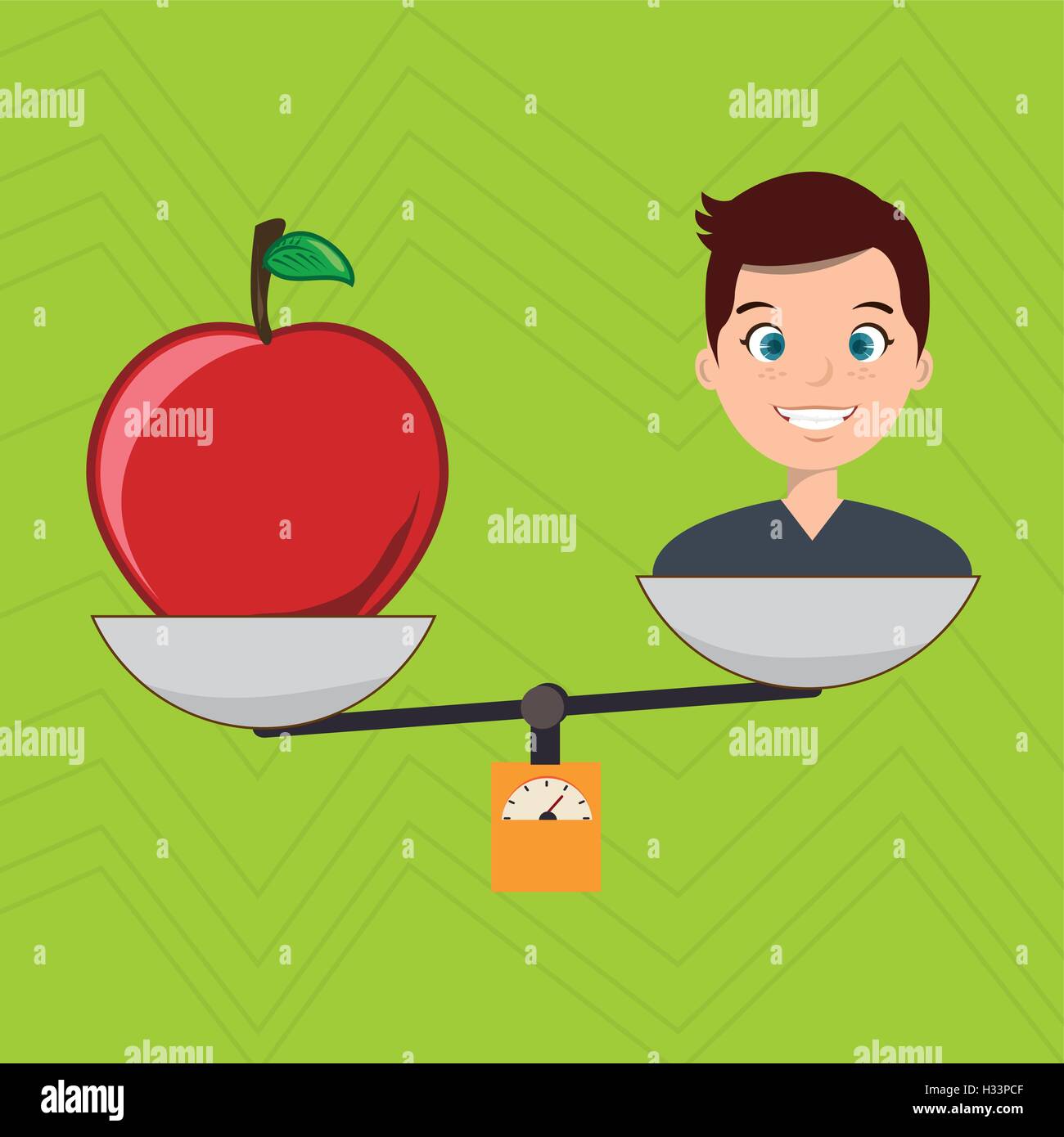 man cartoon fruit apple balance Stock Vector Image & Art - Alamy