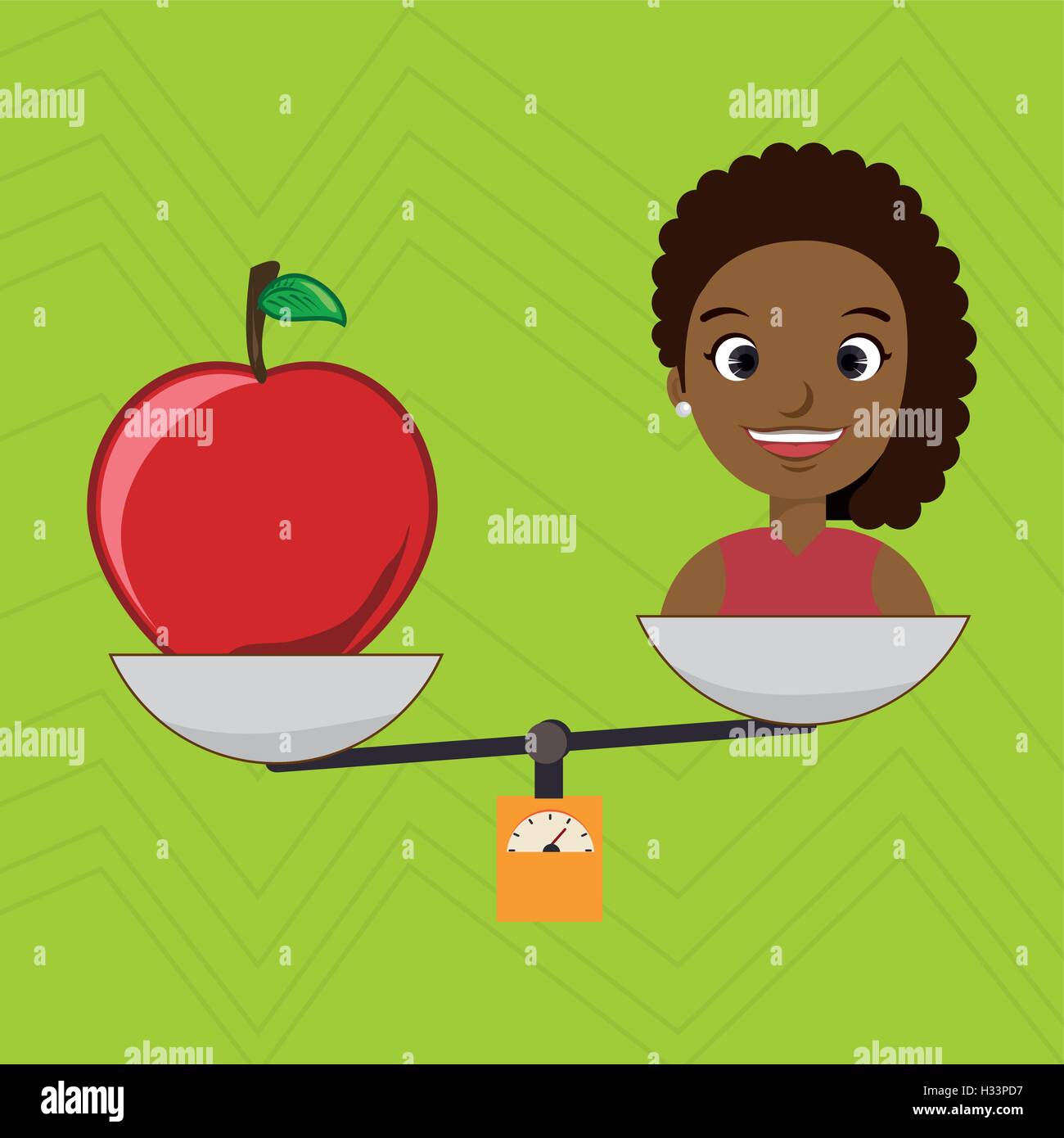 woman cartoon fruit food balance Stock Vector Image & Art - Alamy
