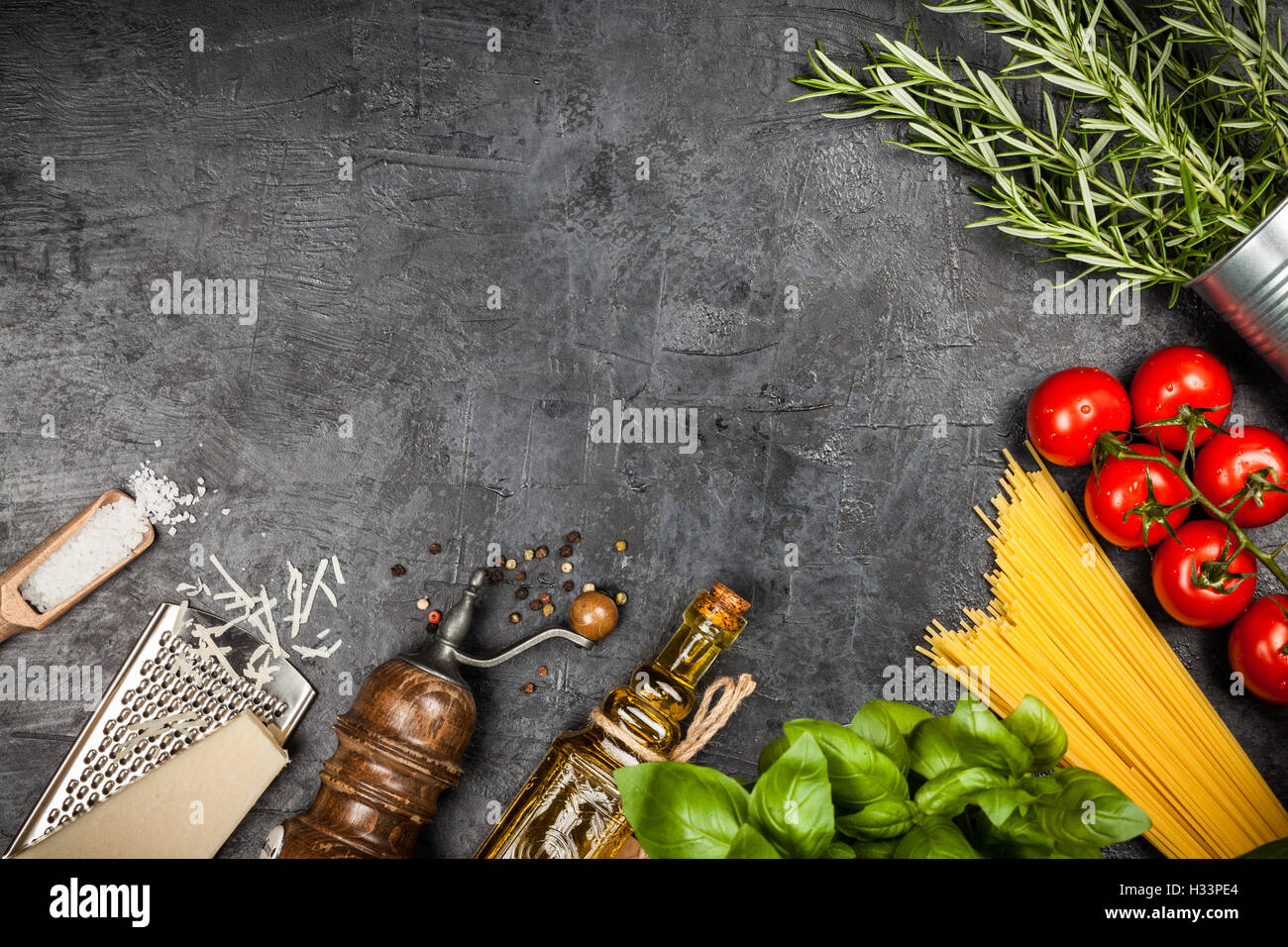 Italian food ingredients Stock Photo - Alamy