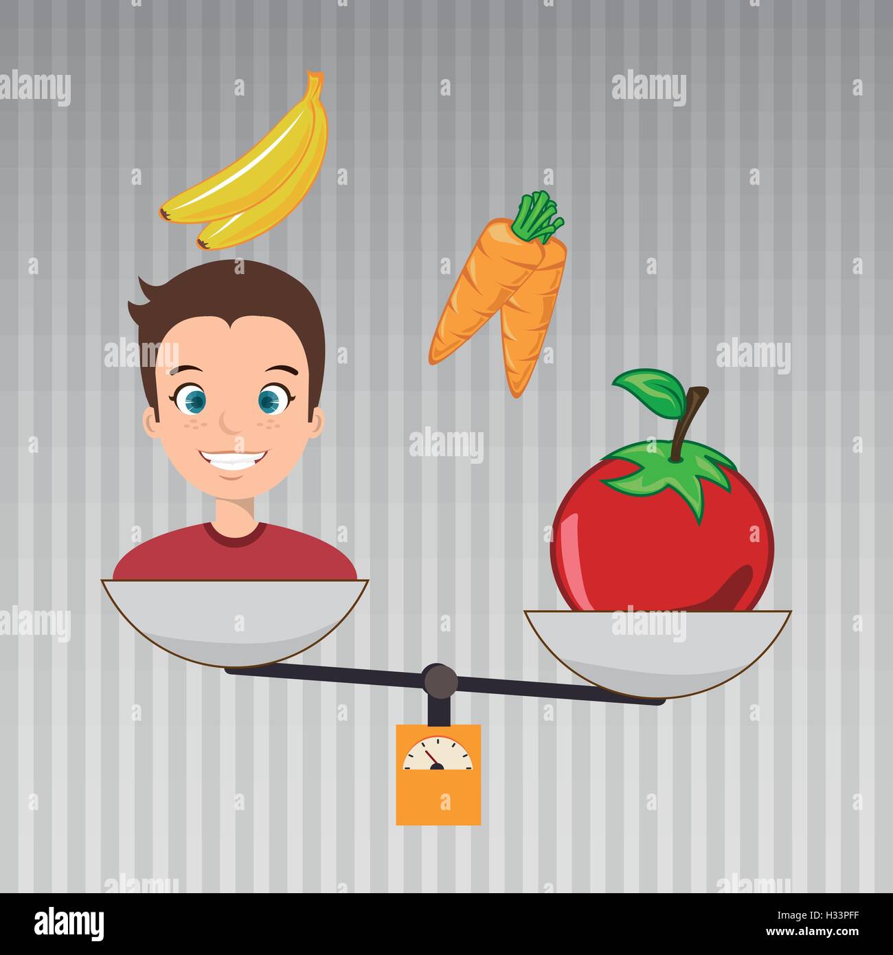 man cartoon vegetable organic balance Stock Vector Image & Art - Alamy