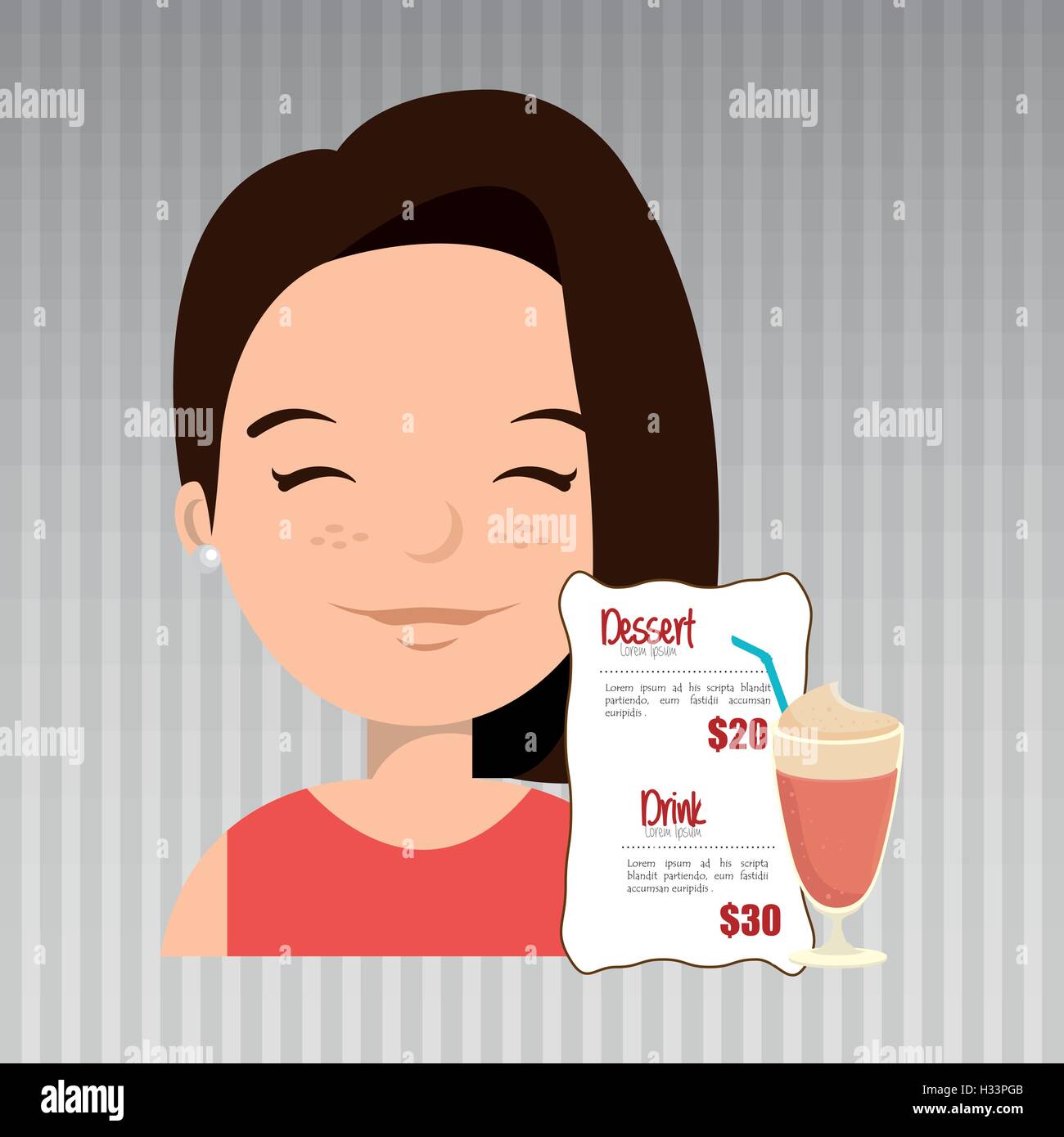 woman cartoon menu food Stock Vector Image & Art - Alamy