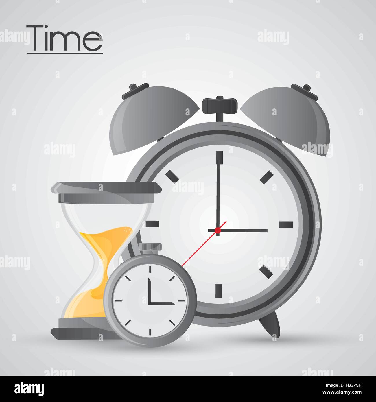 Traditional clock hourglass and chronometer design Stock Vector Image ...