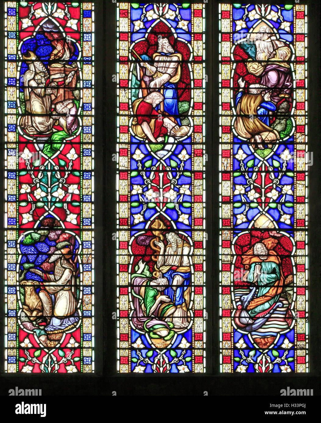 Snettisham, Norfolk, west window stained glass by William Warrington ...