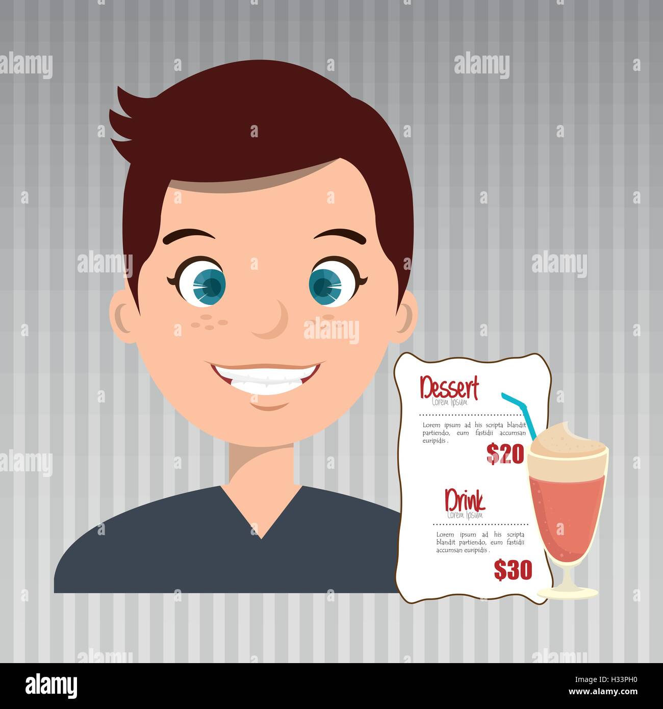 man cartoon menu food Stock Vector Image & Art - Alamy