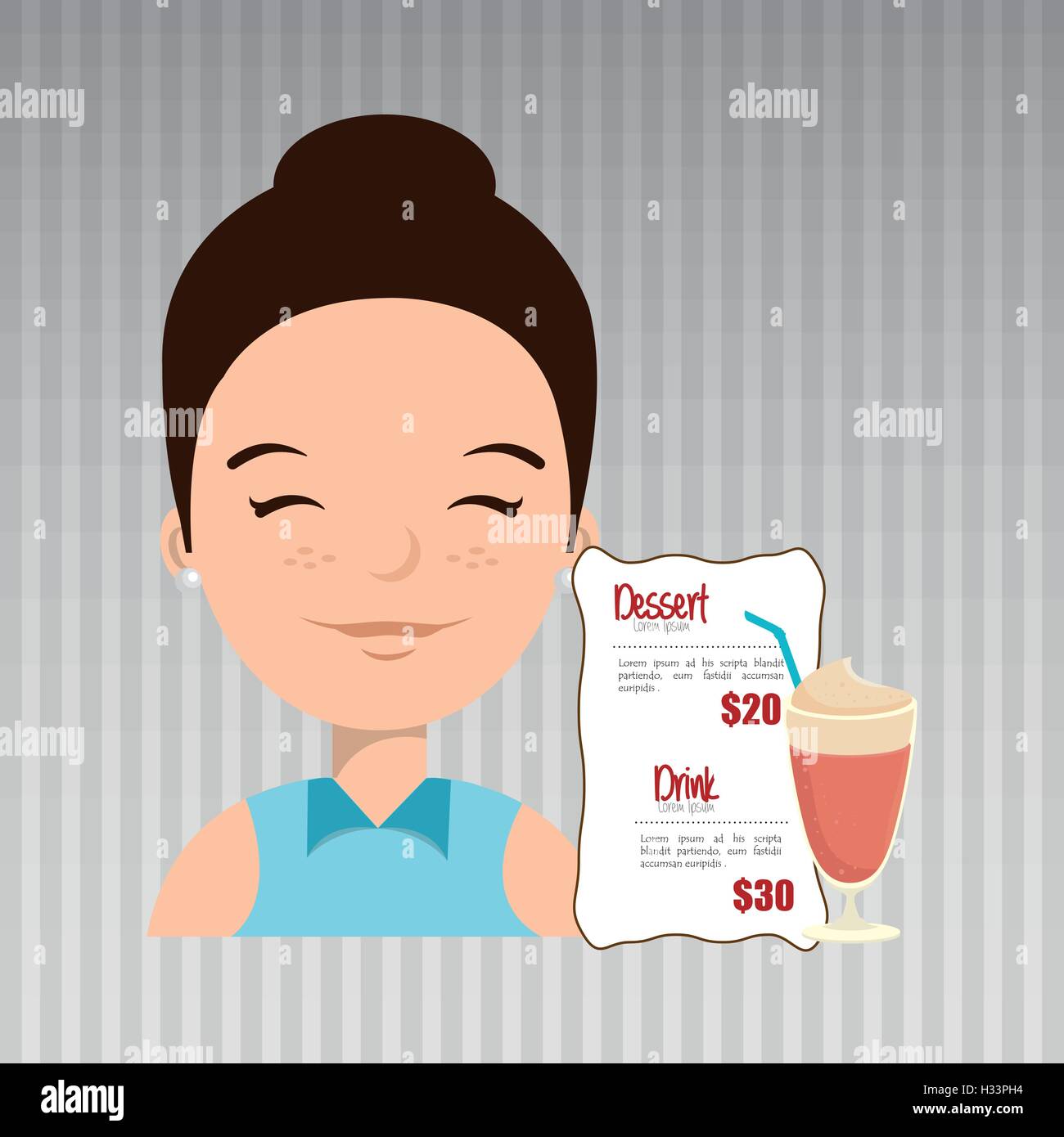 woman cartoon menu food Stock Vector Image & Art - Alamy