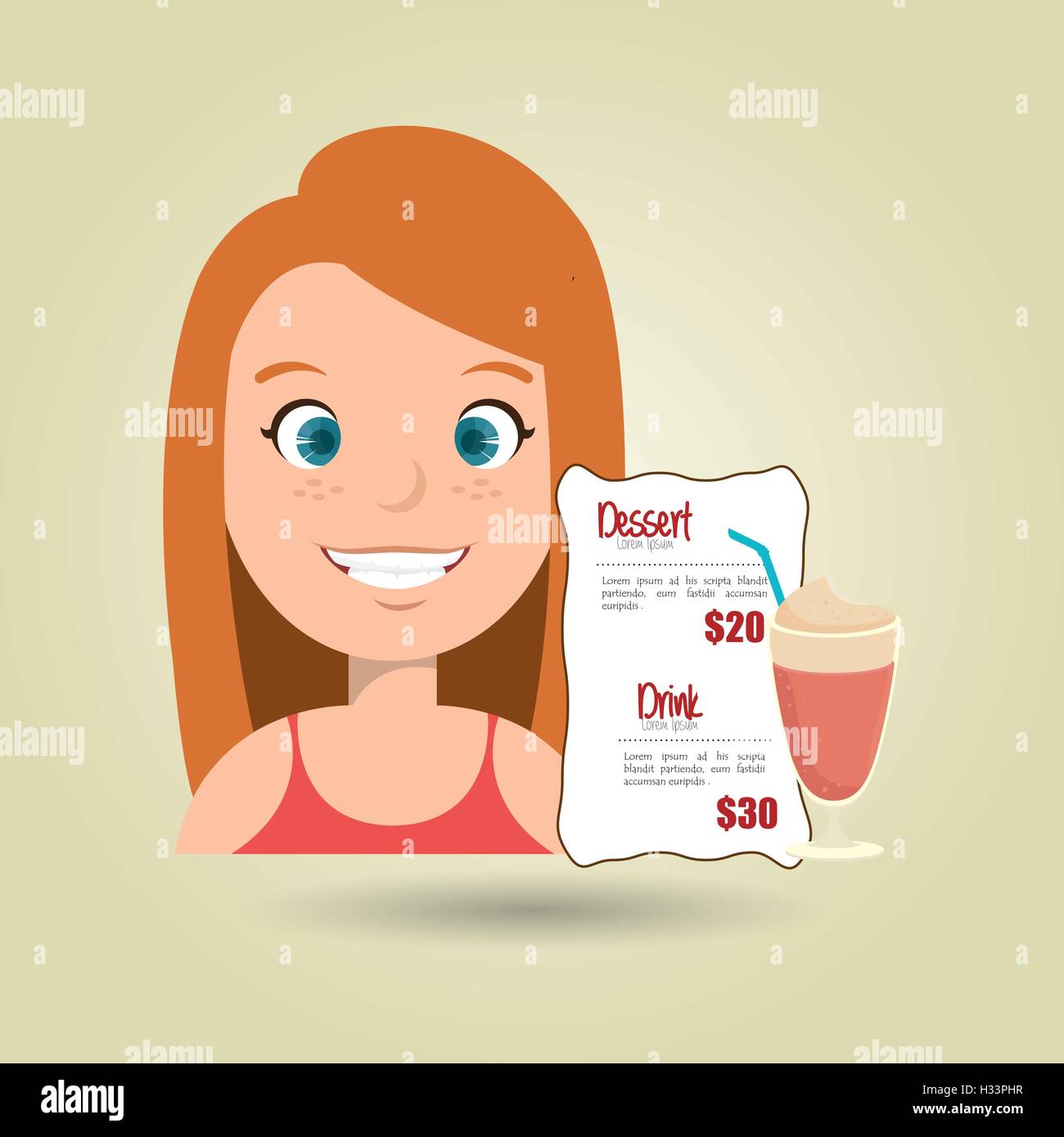 woman cartoon menu food Stock Vector Image & Art - Alamy