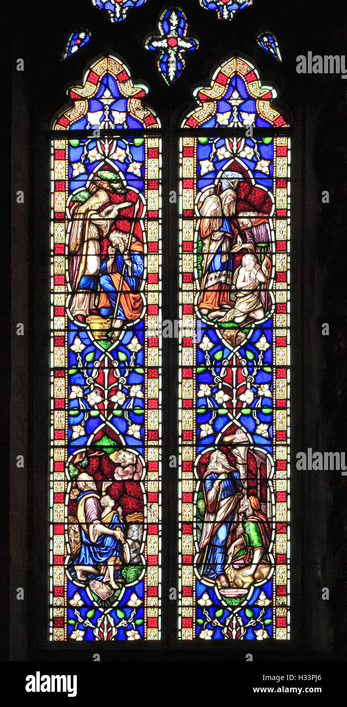 Snettisham, Norfolk, west window stained glass by William Warrington ...