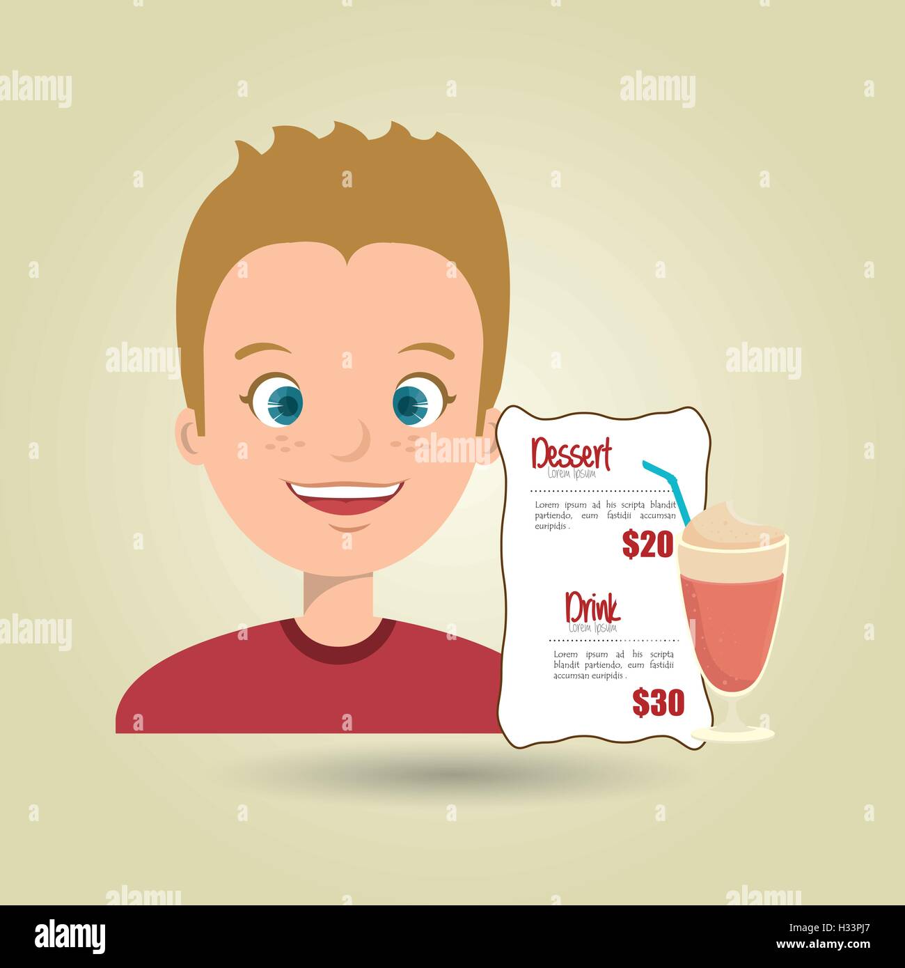 man cartoon menu food Stock Vector Image & Art - Alamy