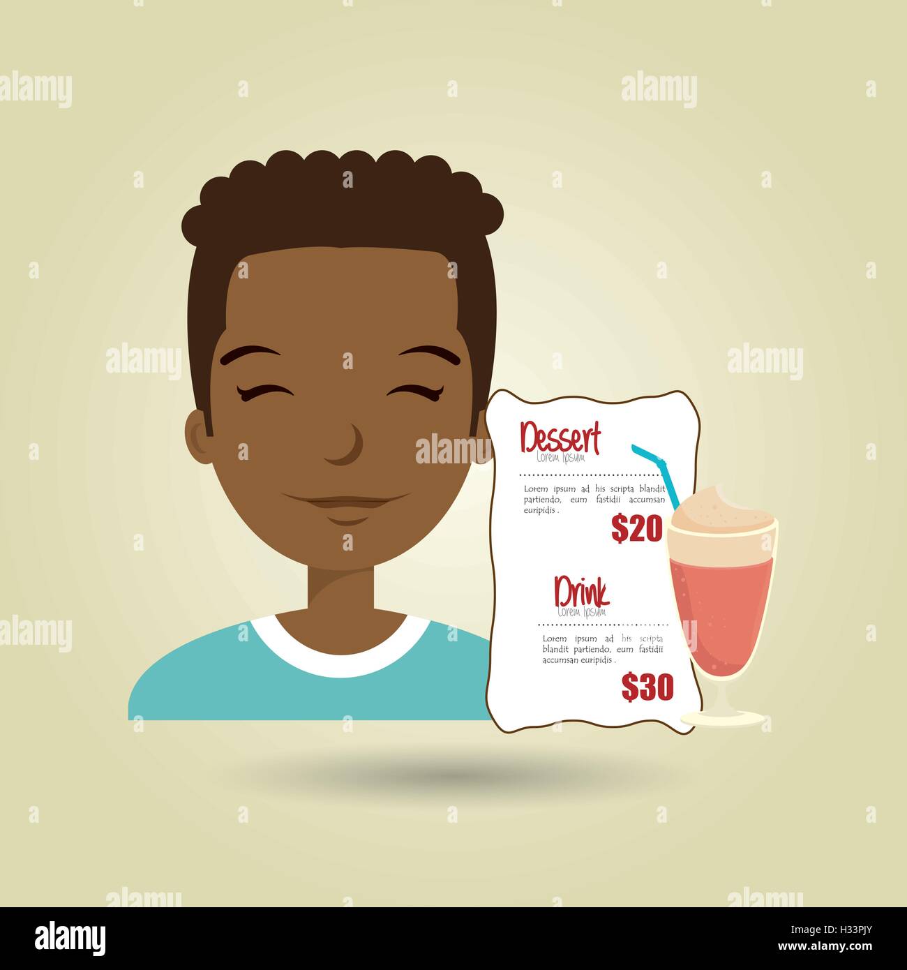 man cartoon menu food Stock Vector Image & Art - Alamy