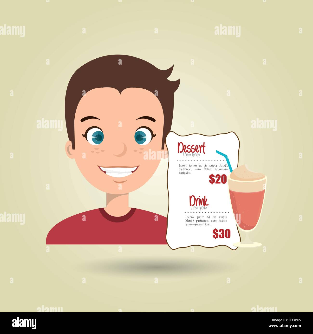 man cartoon menu food Stock Vector Image & Art - Alamy