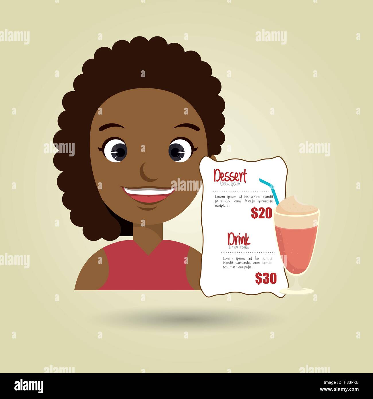 woman cartoon menu food Stock Vector Image & Art - Alamy