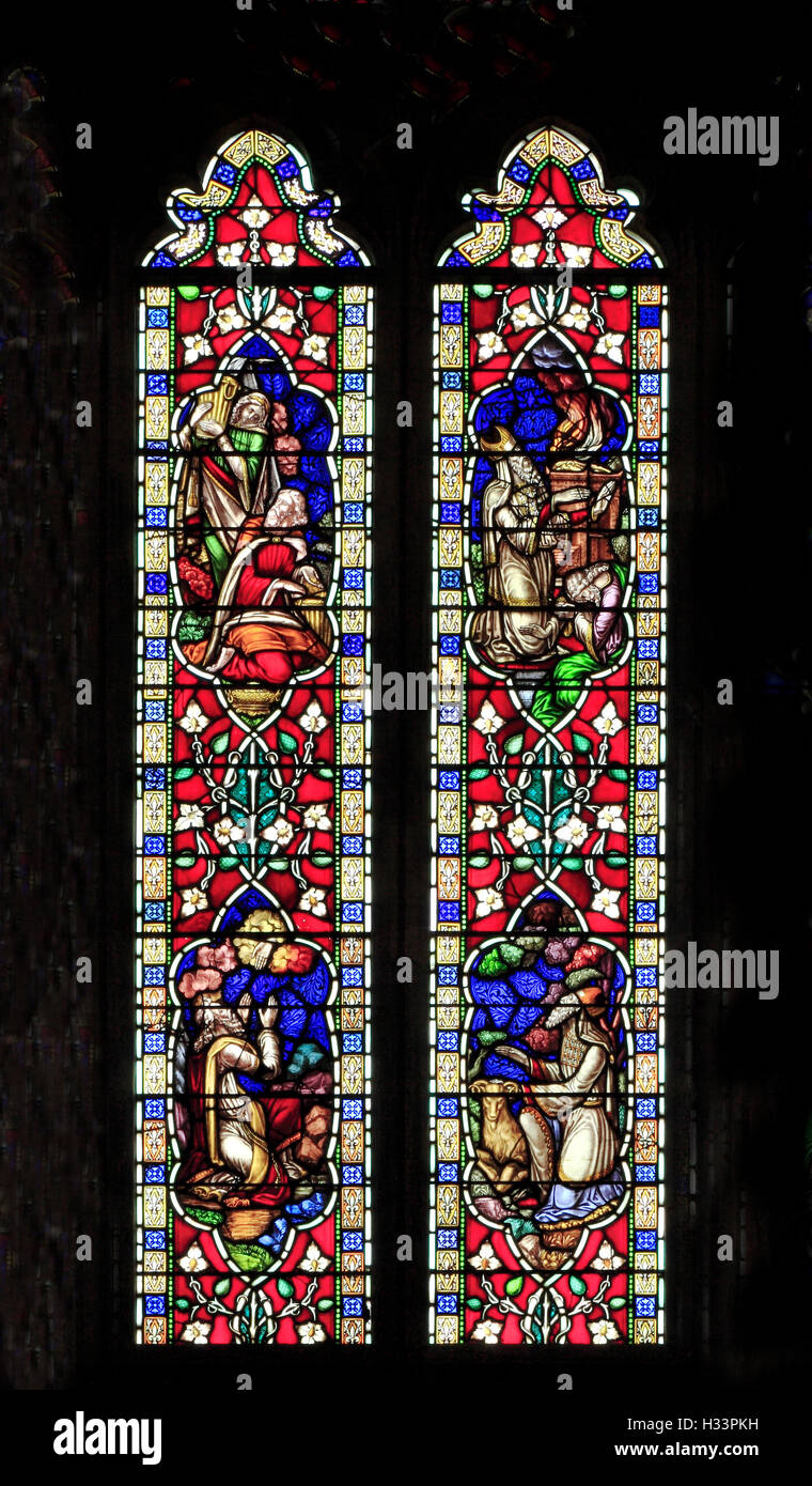 Snettisham, Norfolk, west window stained glass by William Warrington ...