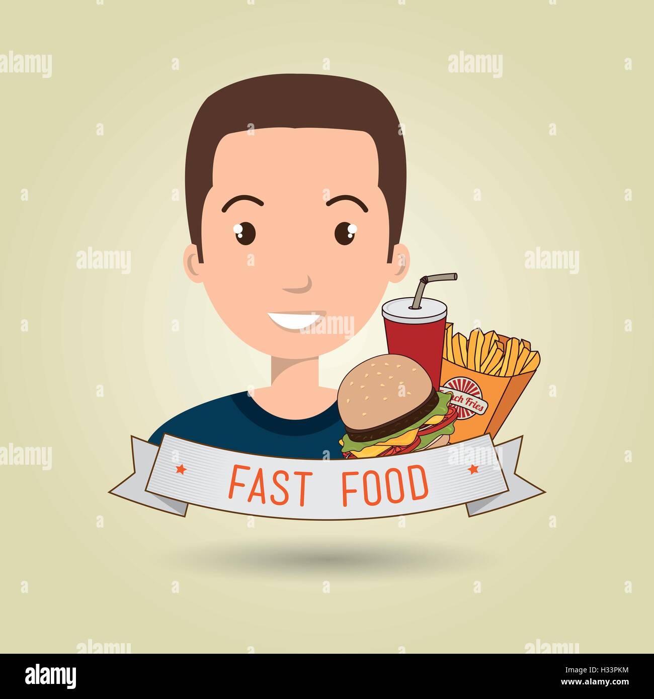 man cartoon fast food Stock Vector Image & Art - Alamy