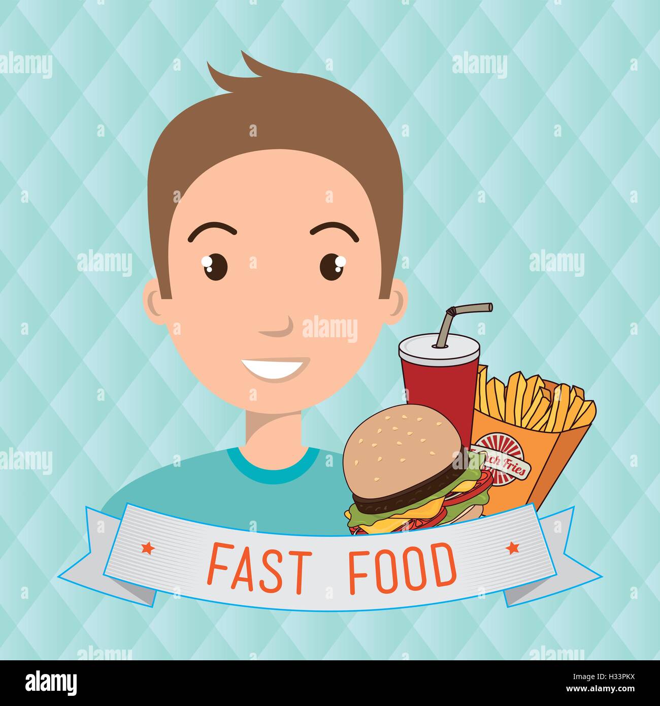 man cartoon fast food Stock Vector Image & Art - Alamy