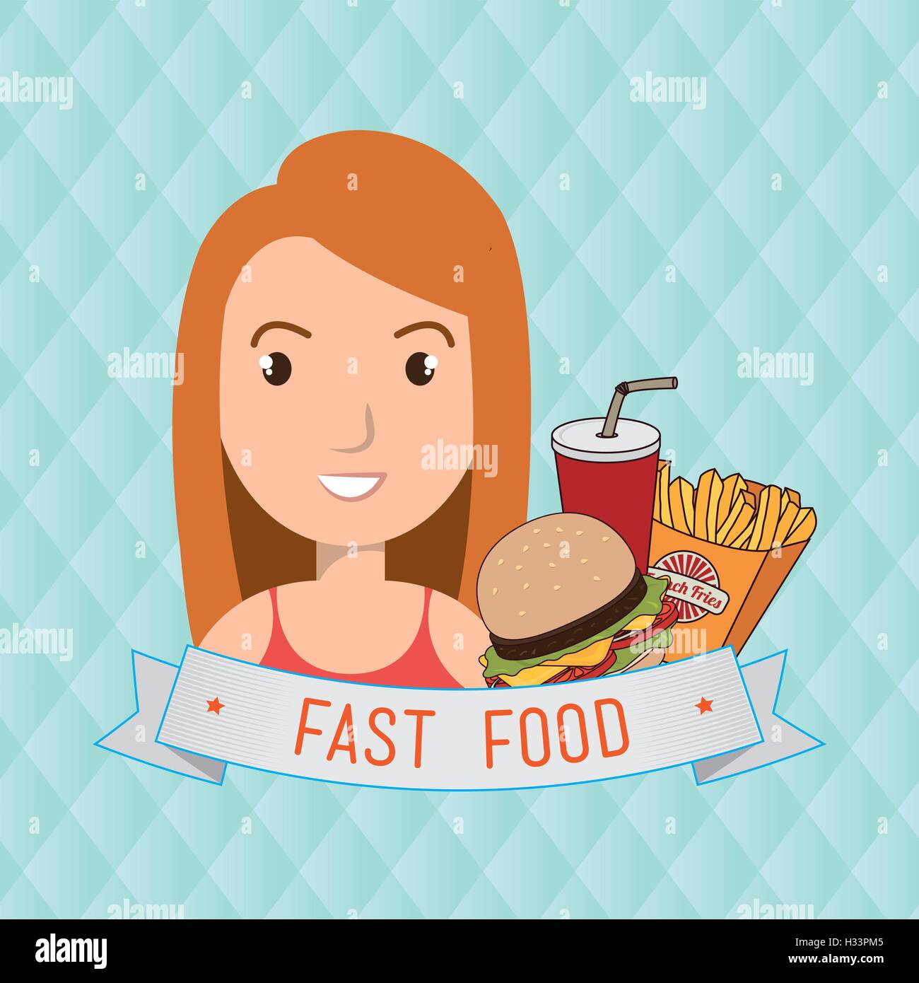 woman cartoon fast food Stock Vector Image & Art - Alamy