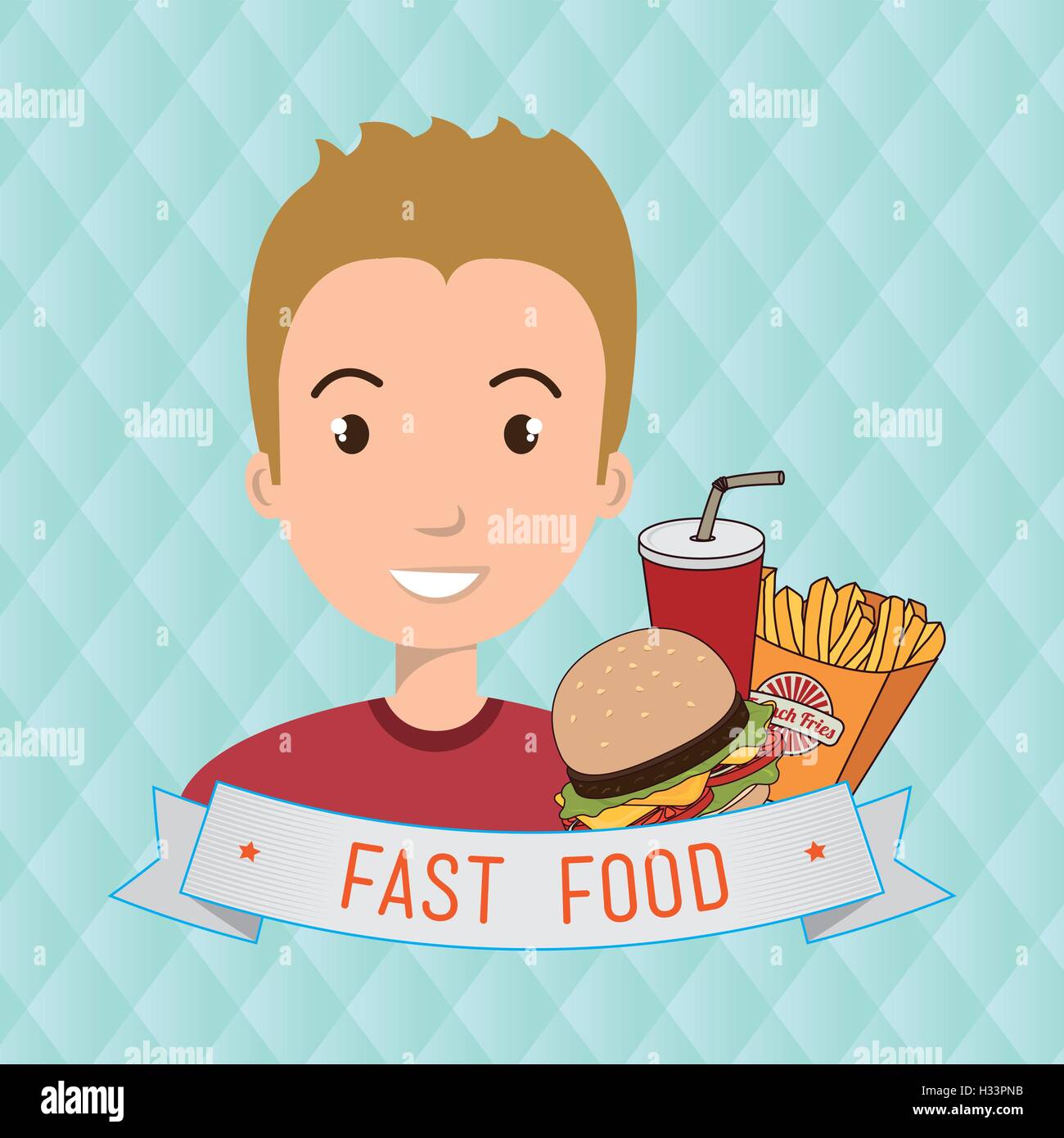 man cartoon fast food Stock Vector Image & Art - Alamy