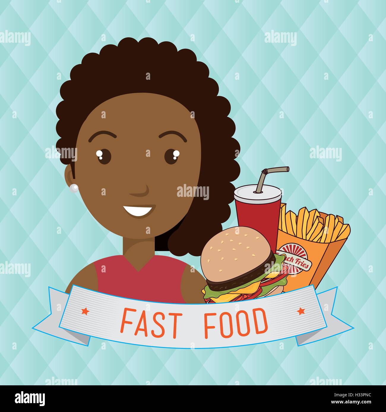 woman cartoon fast food Stock Vector Image & Art - Alamy
