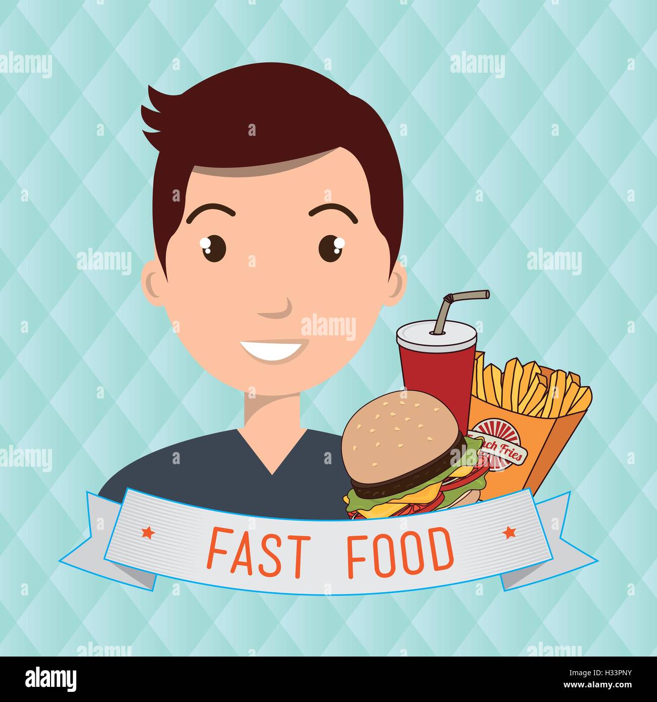 man cartoon fast food Stock Vector Image & Art - Alamy