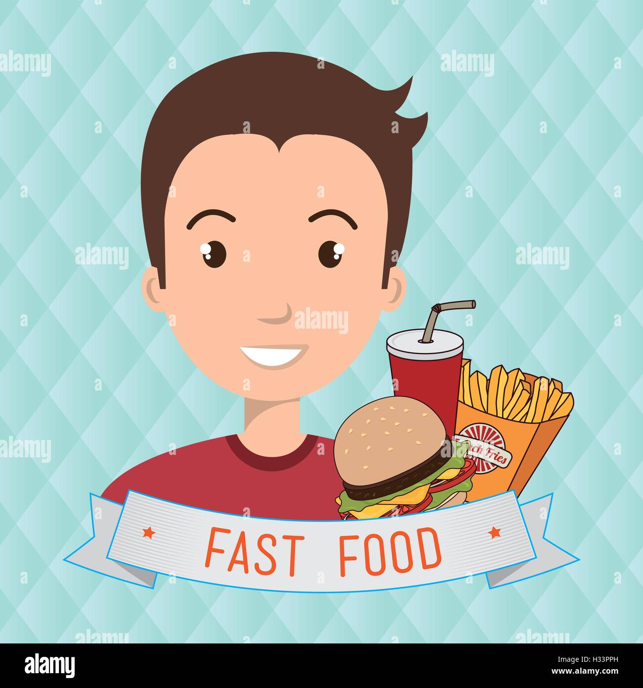 man cartoon fast food Stock Vector Image & Art - Alamy