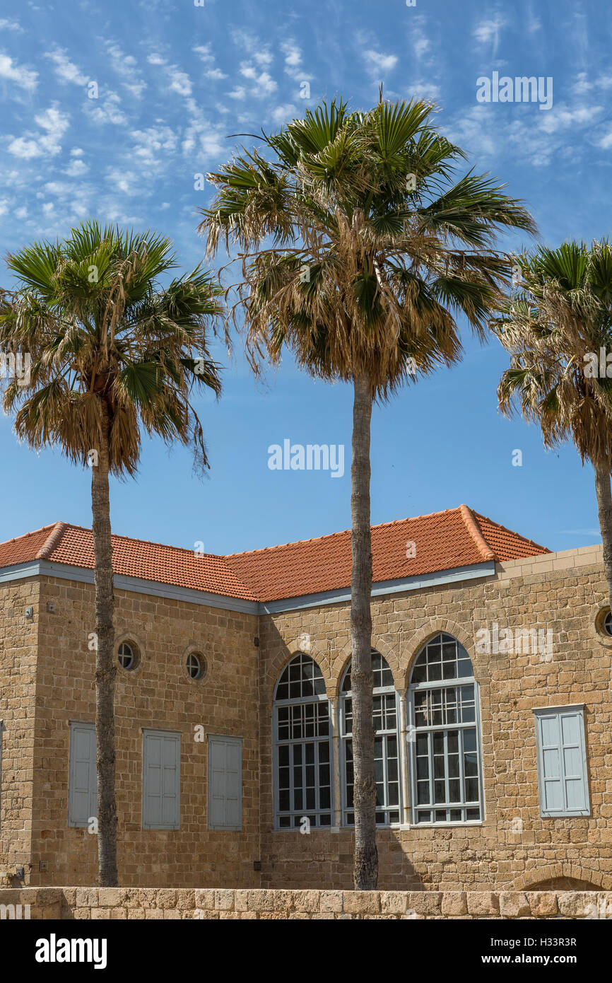 The ancient building of the former Carmelite monastery in Haifa, three ...