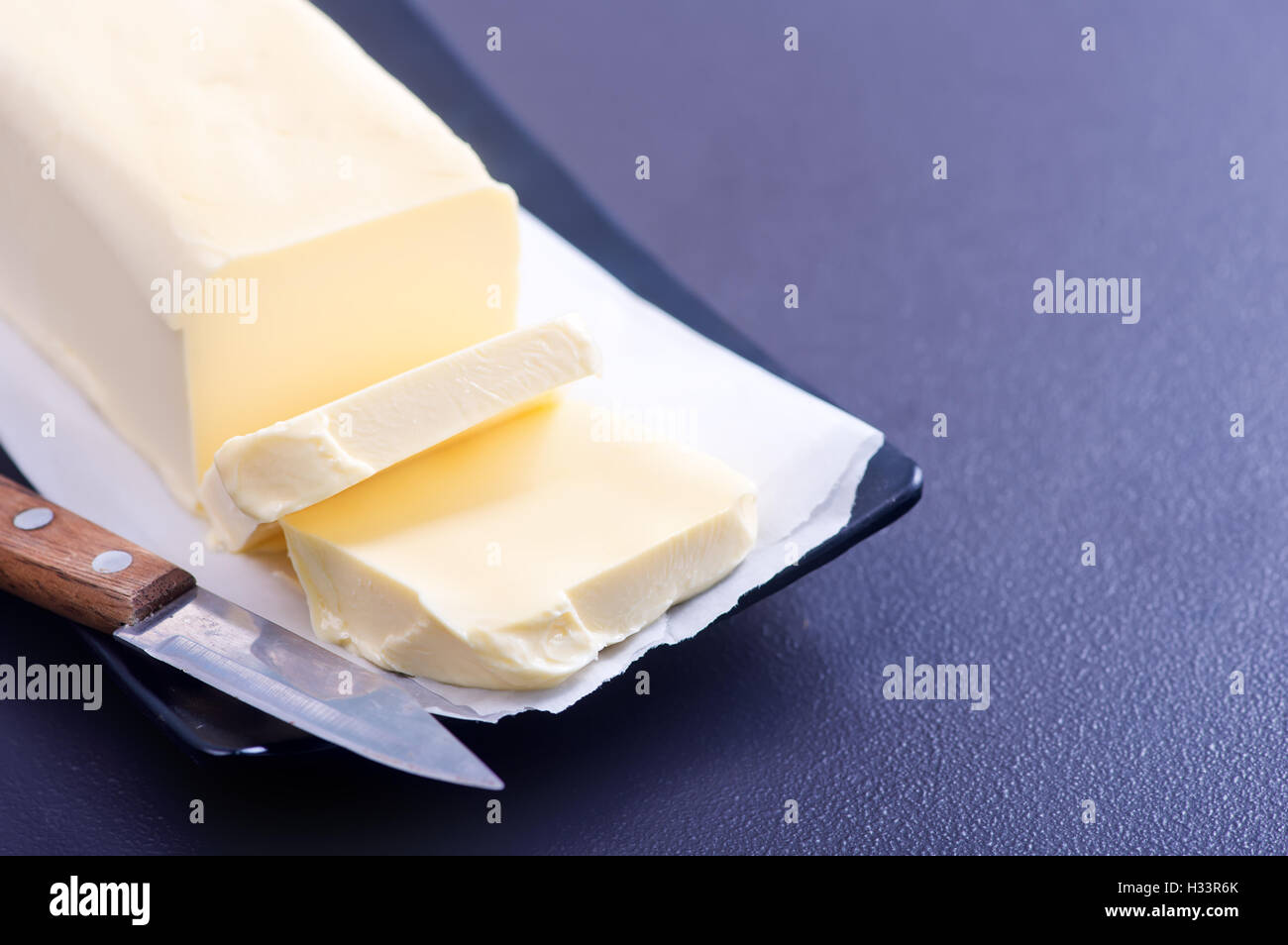 butter on plate and on a table Stock Photo - Alamy